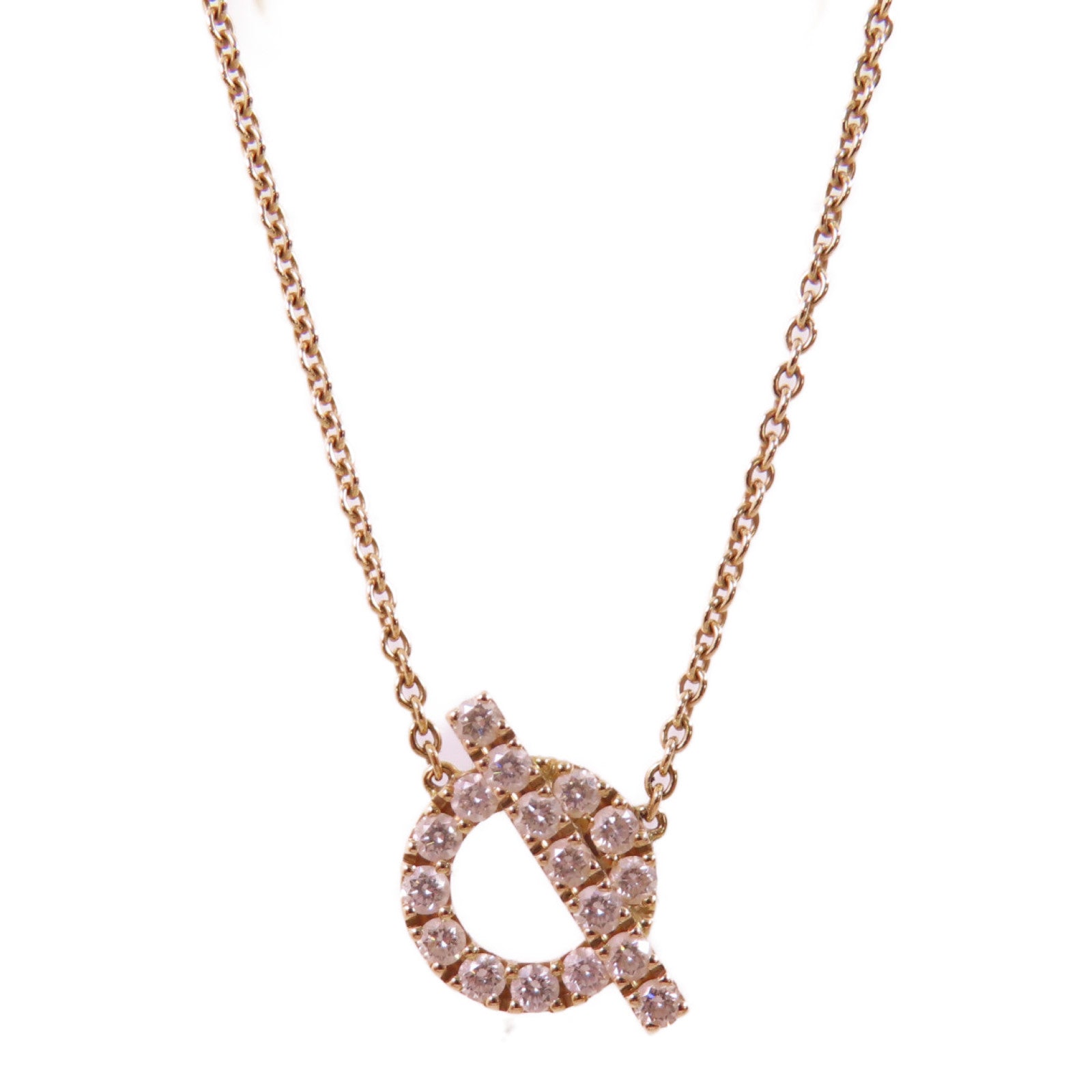 HERMES 18K玫瑰金/0.46ct鑽石Finesse Diamond Necklace項鏈金色 – Brand Off Hong Kong Online Store