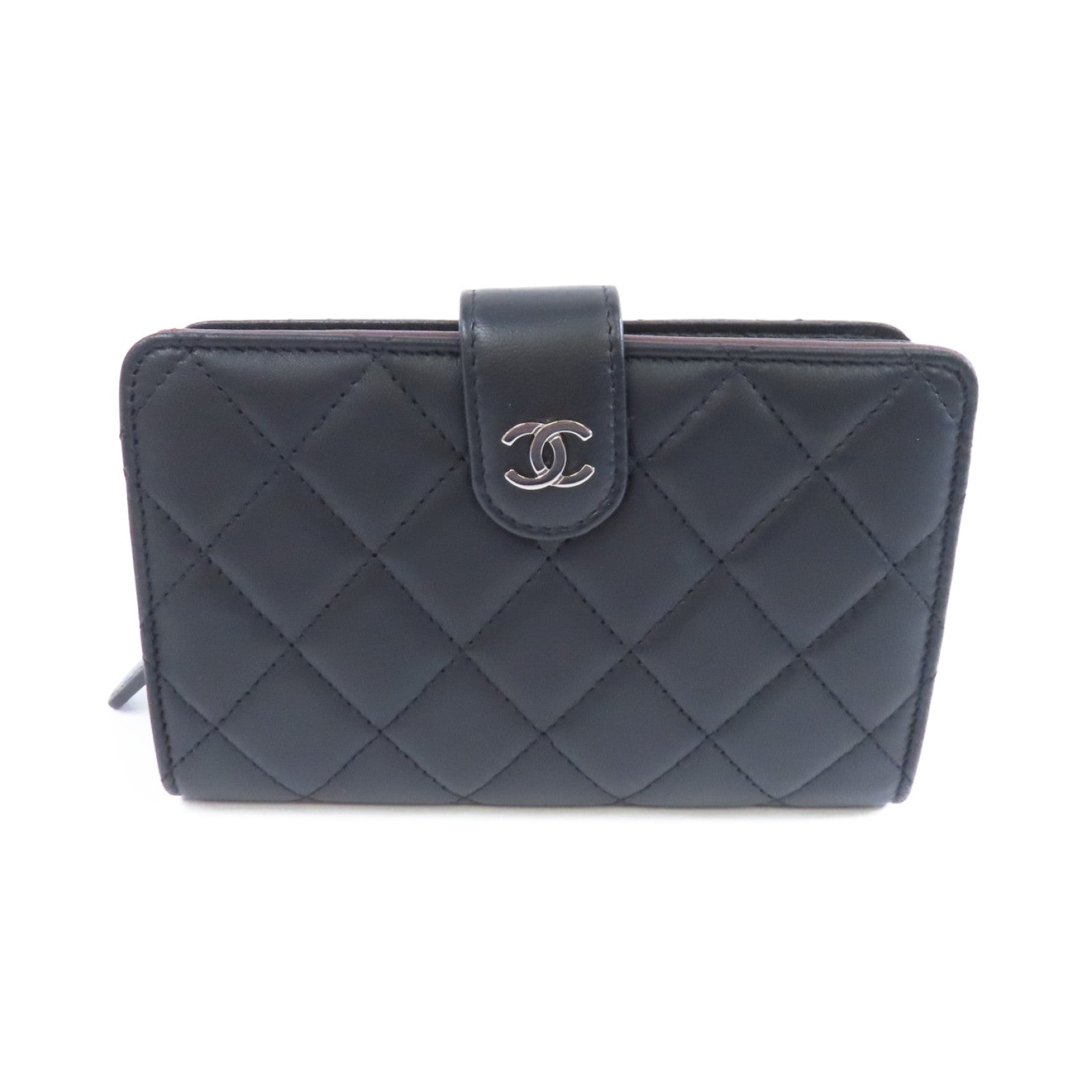 CHANEL 菱格牛皮皮革Wallet銀扣折疊錢包黑色 – Brand Off Hong Kong Online Store