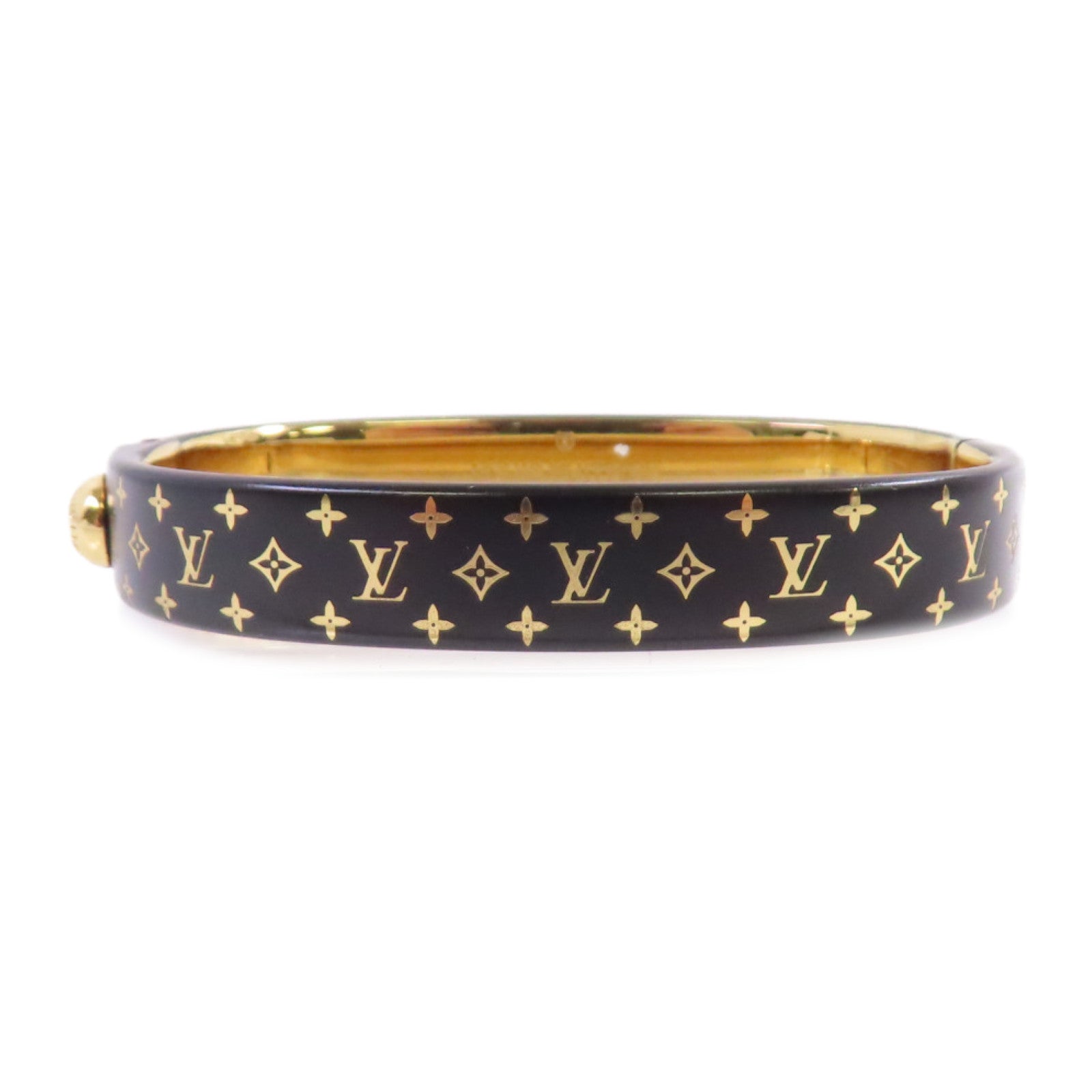 LOUIS VUITTON 金屬/Monogram Authentic LV Bangle手鐲黑色#S – Brand Off Hong ...