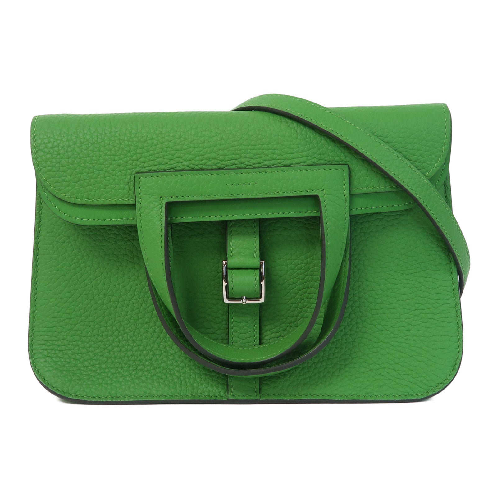 HERMES Clemence皮革Halzan 25銀扣手挽肩背兩用袋Vert Yucca絲蘭綠色 – Brand Off Hong Kong ...