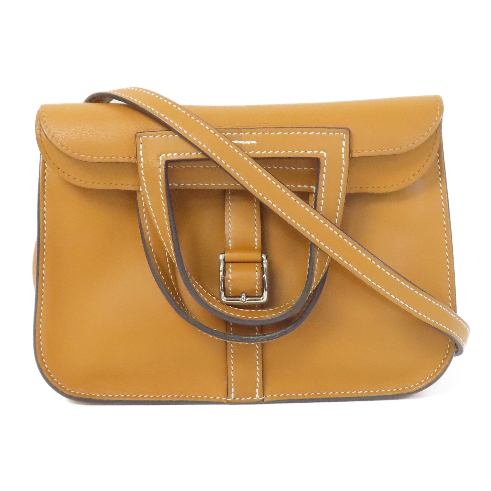 HERMES Swift皮革Mini Halzan銀扣手挽肩背兩用袋Gold/啡色 – Brand Off Hong Kong Online ...