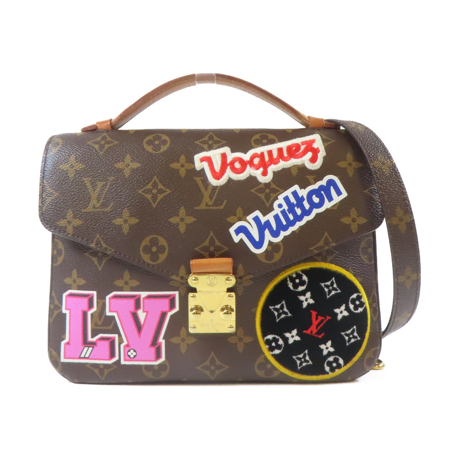 LOUIS VUITTON Monogram Patches Pochette Metis MM金扣手挽肩背兩用袋啡色 – Brand Off ...
