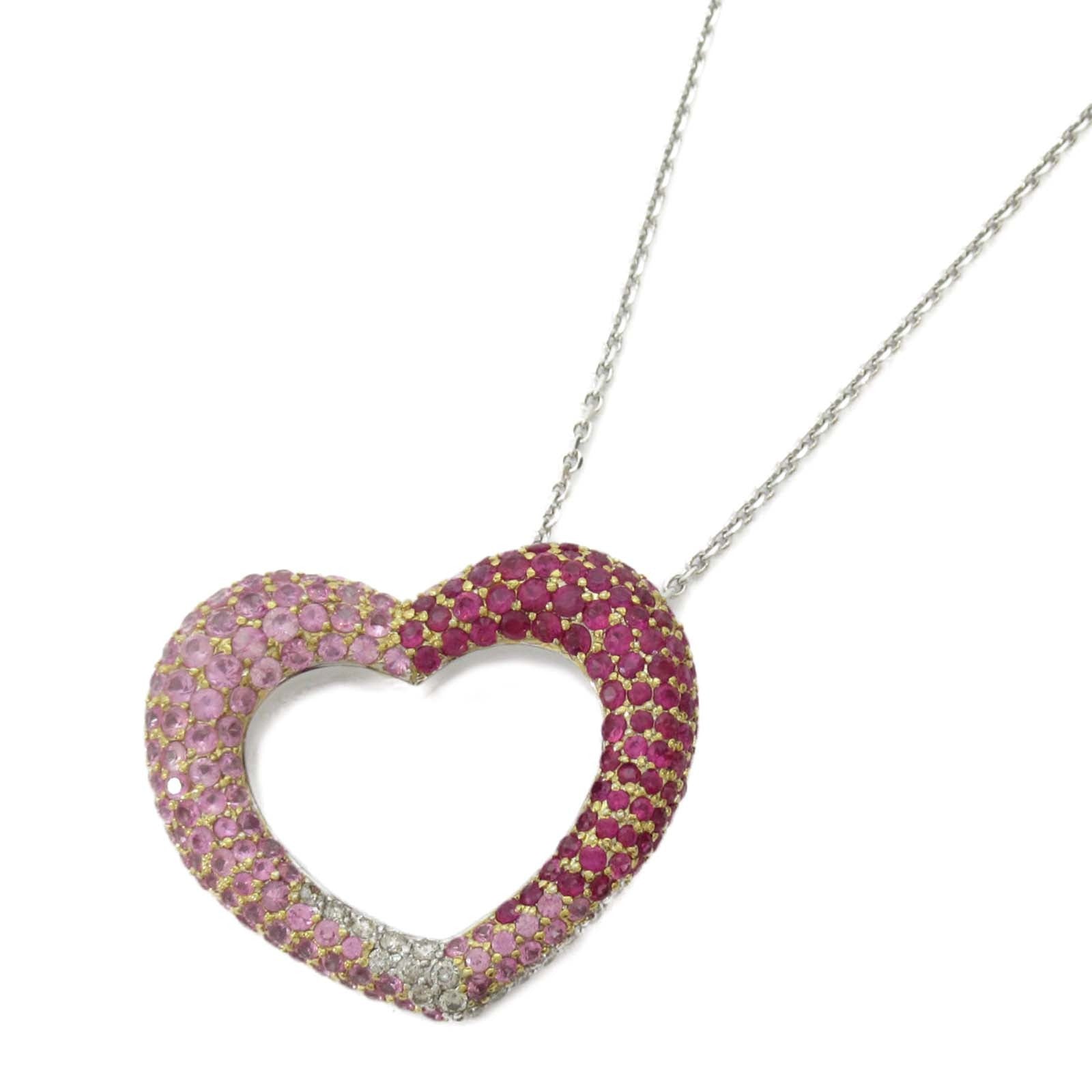 JEWELRY [Sharp Discount] 18K White Gold Necklace 5.23ct Pink Sapphire ...