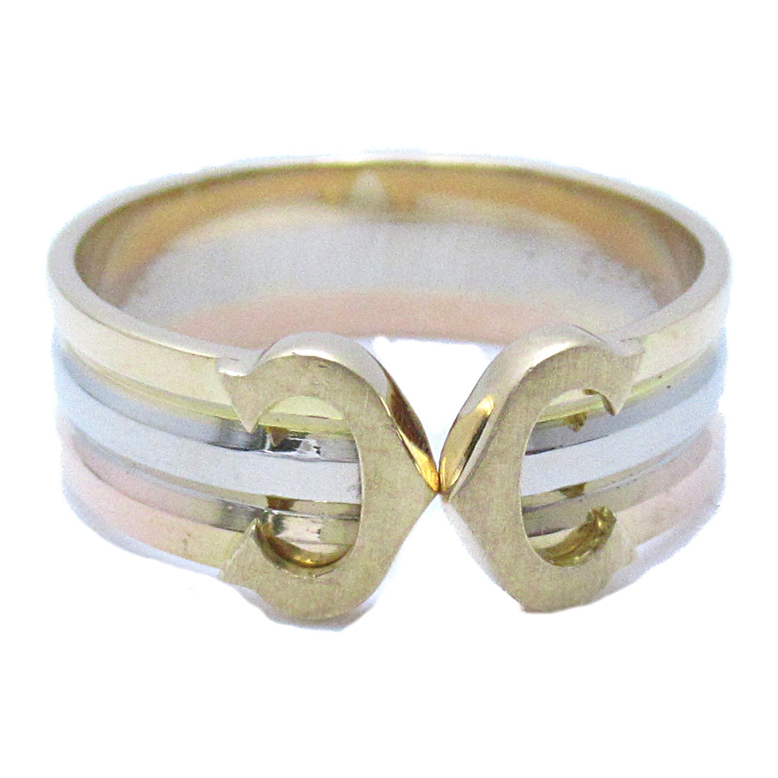 CARTIER 18K黃金/玫瑰金/白金2C Ring戒指US#6/Cartier#52金色/粉金色/銀色 – Brand Off Hong ...