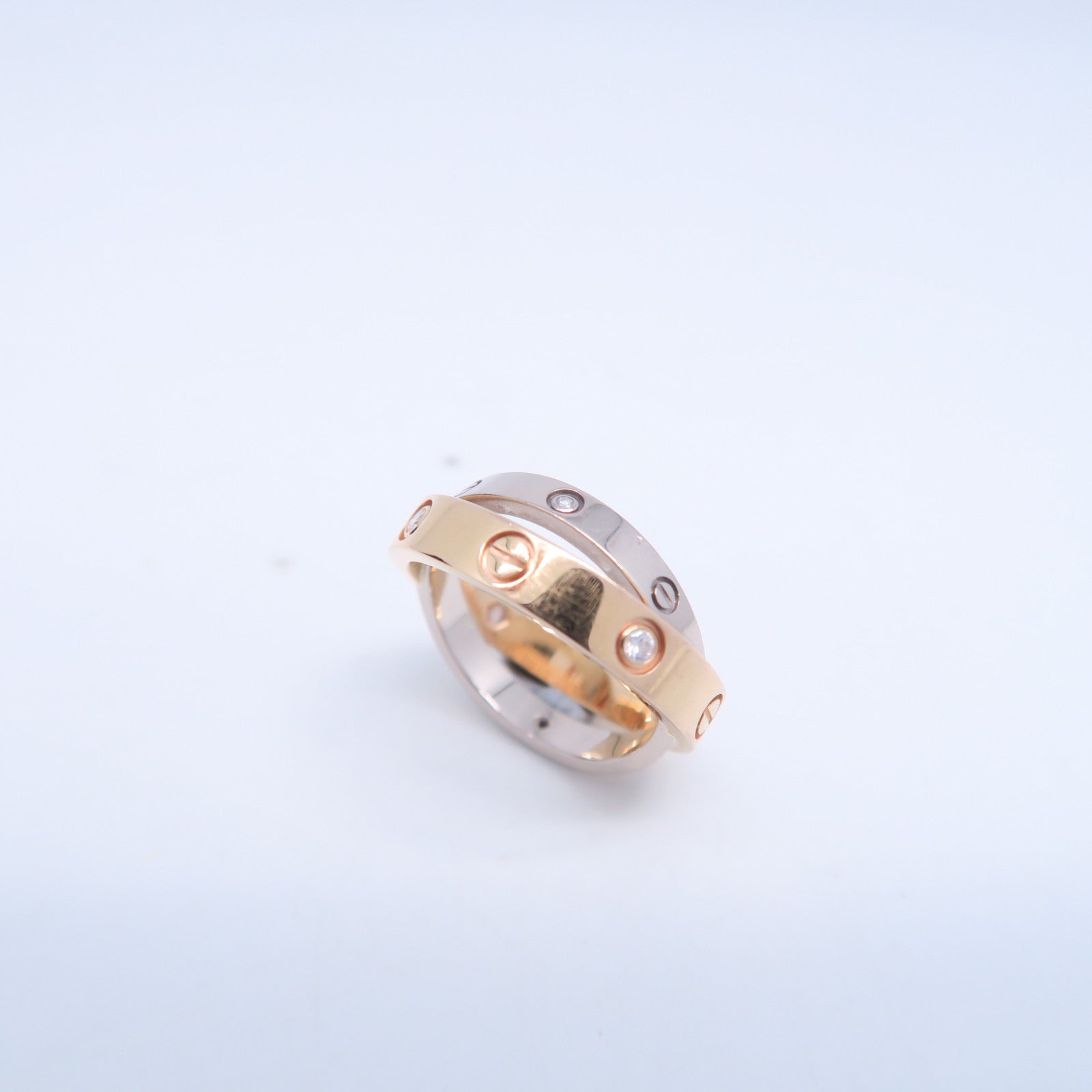 CARTIER 18K白金/18K玫瑰金Love Ring 6 Diamonds戒指Cartier#47/US#4.25 – Brand Off Hong Kong Online Store