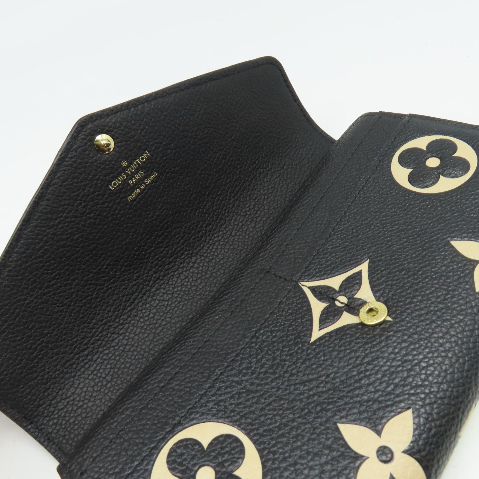 LOUIS VUITTON Monogram Empreinte Sarah Long Wallet金扣長錢包黑色/杏色 – Brand ...