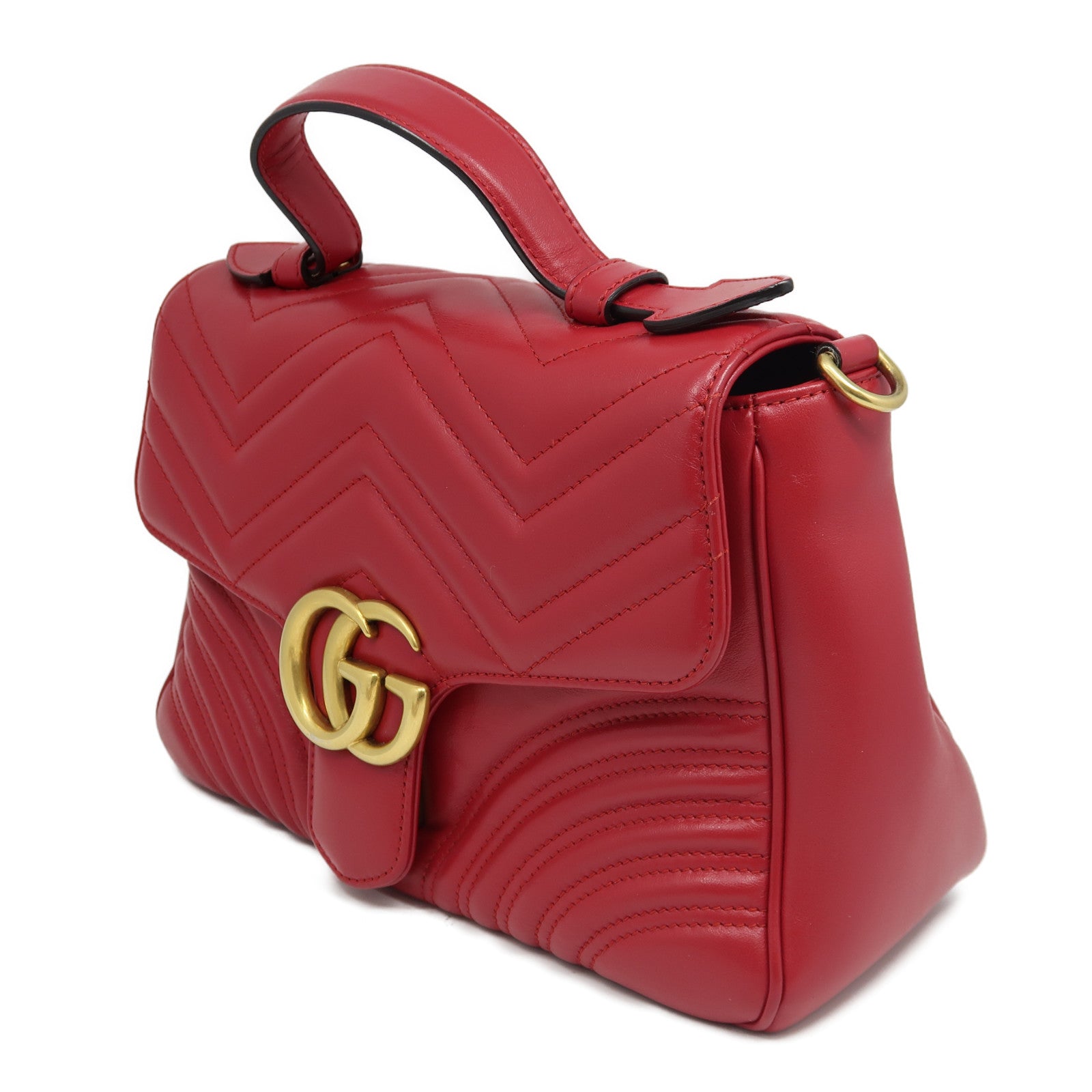 GUCCI 牛皮皮革GG Marmont金扣手挽鏈帶肩背兩用袋紅色 – Brand Off Hong Kong Online Store