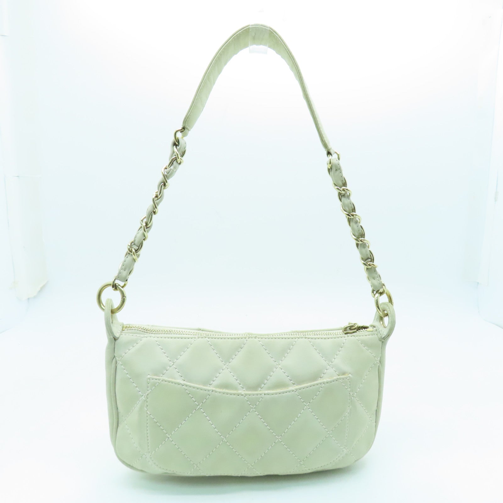 CHANEL 菱格牛皮皮革Vintage Hangbag金扣手挽袋白色 – Brand Off Hong Kong Online Store