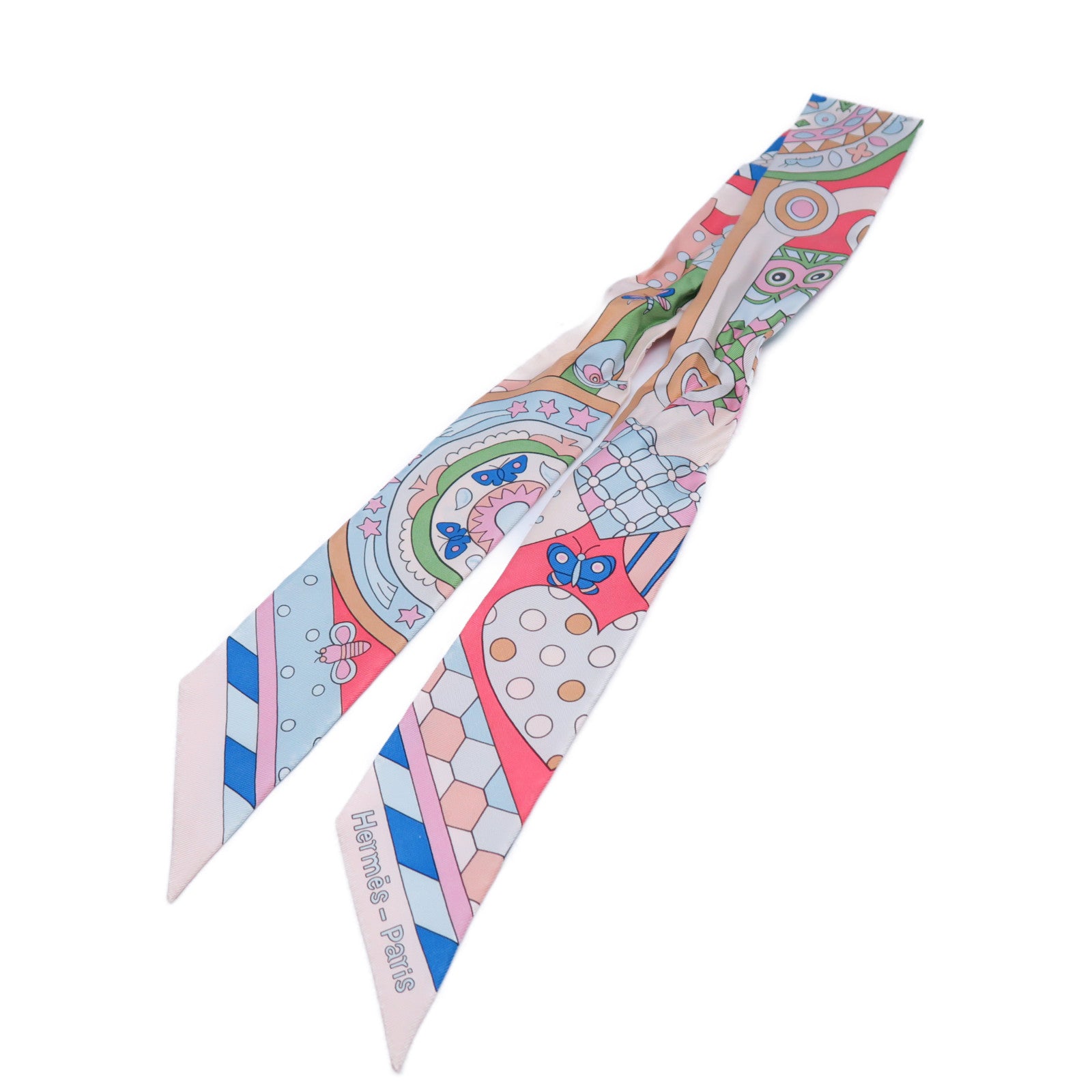 HERMES 絲質Twilly絲巾粉紅色/藍色/多色 – Brand Off Hong Kong Online Store