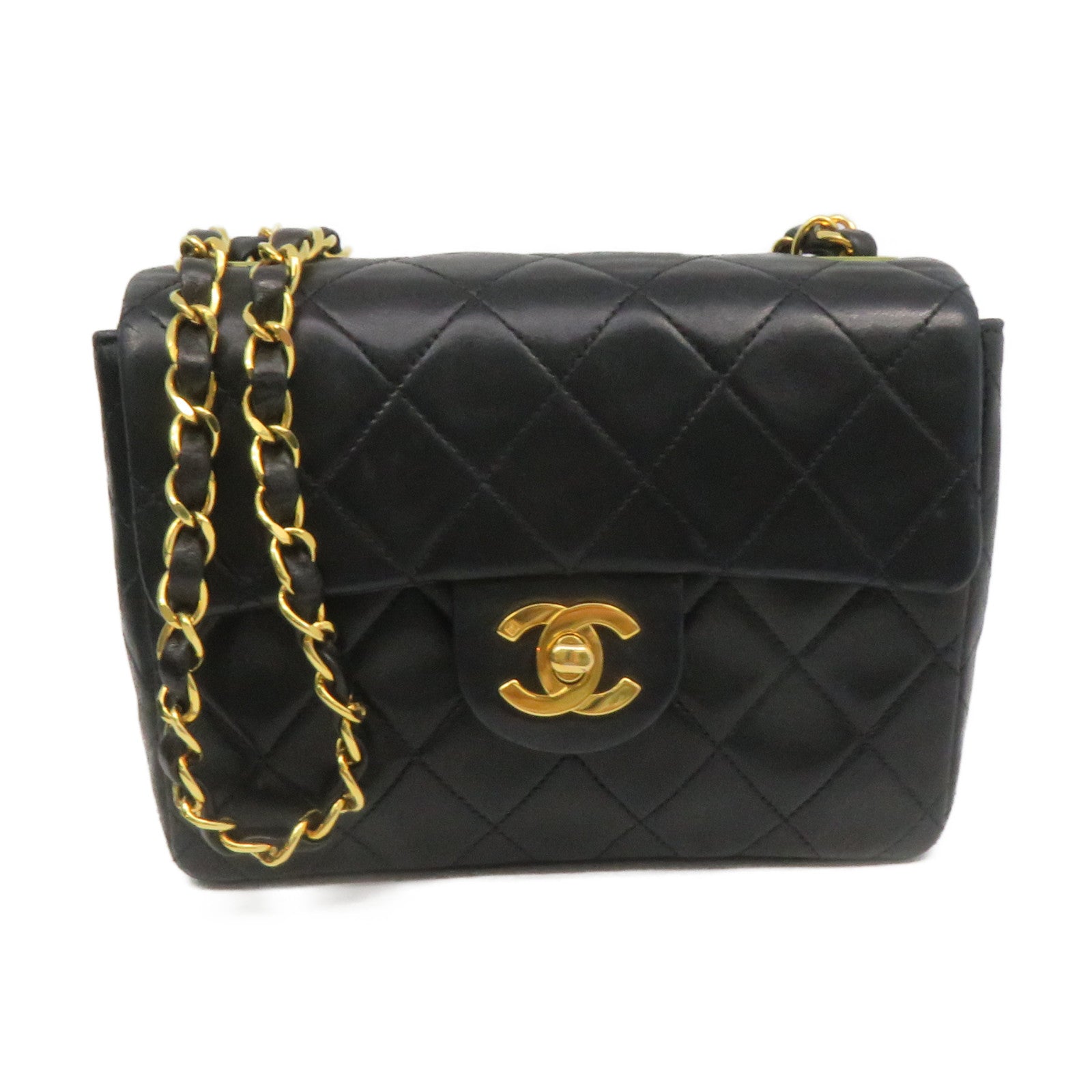 CHANEL 菱格羊皮皮革Chain Shoulder Bag金扣鏈帶肩背袋黑色 – Brand Off Hong Kong Online Store