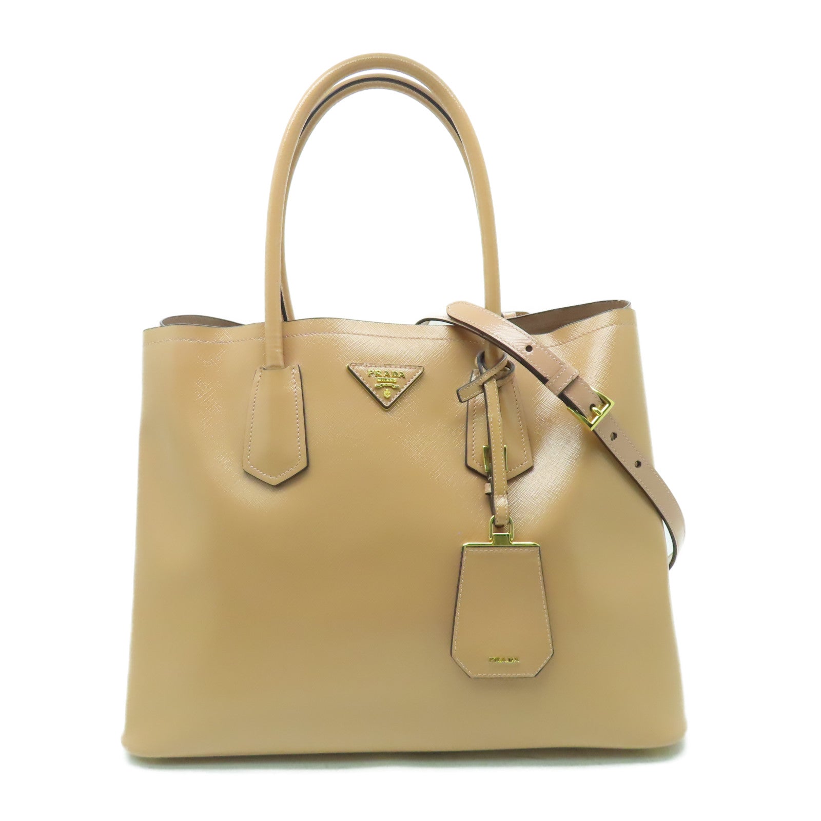 PRADA 漆皮皮革2 Way Shoulder Bag金扣手挽肩背兩用袋啡色 – Brand Off Hong Kong Online Store