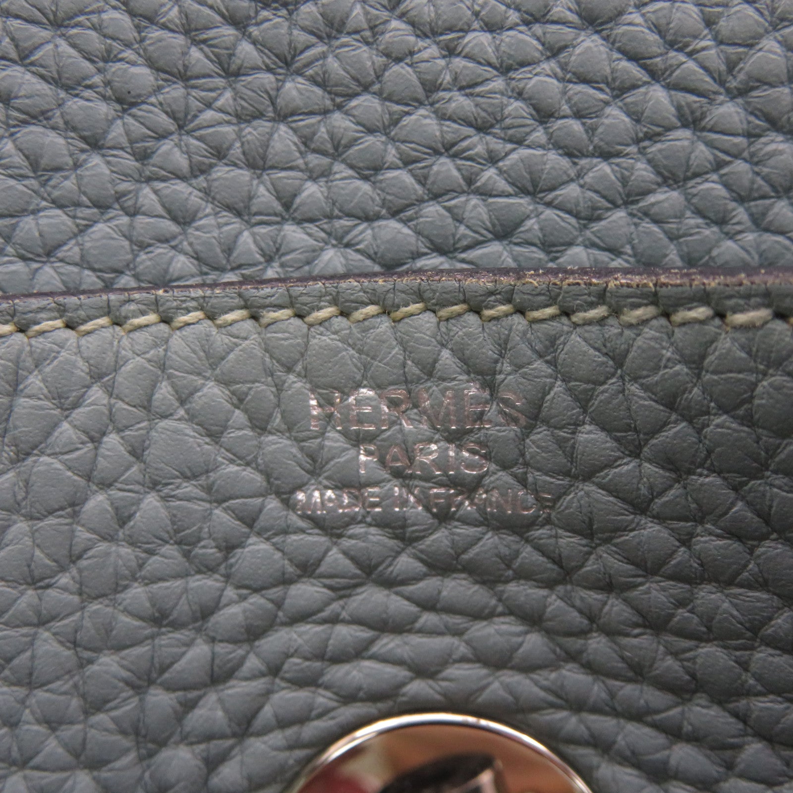 HERMES Clemence皮革Lindy 30 Shoulder Bag銀扣肩背袋Ciel/Parchemin米白色/藍色 – Brand ...