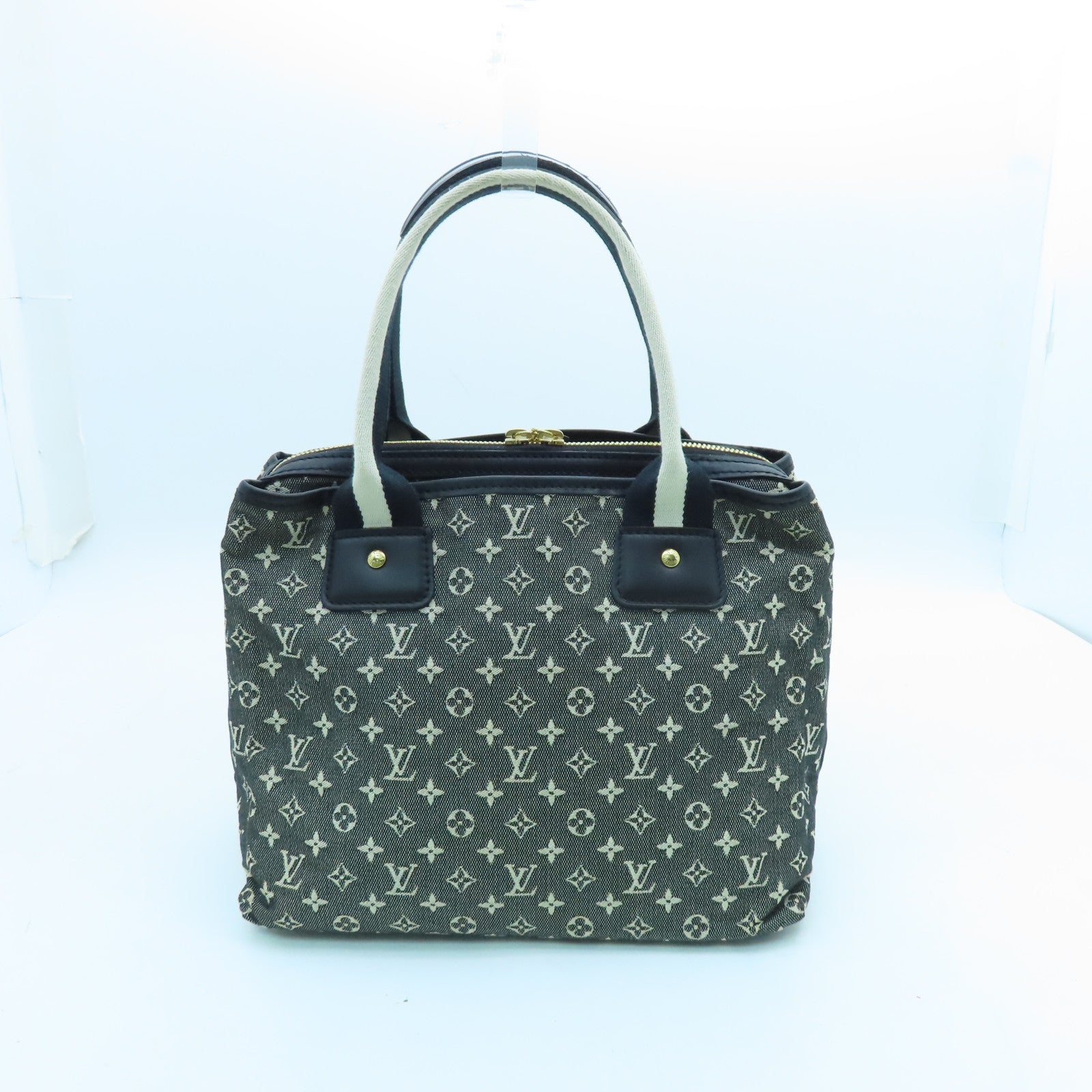 LOUIS VUITTON Monogram Mini Lin Mini Hippo Mario Kate金扣手挽袋黑色/白色 – Brand ...