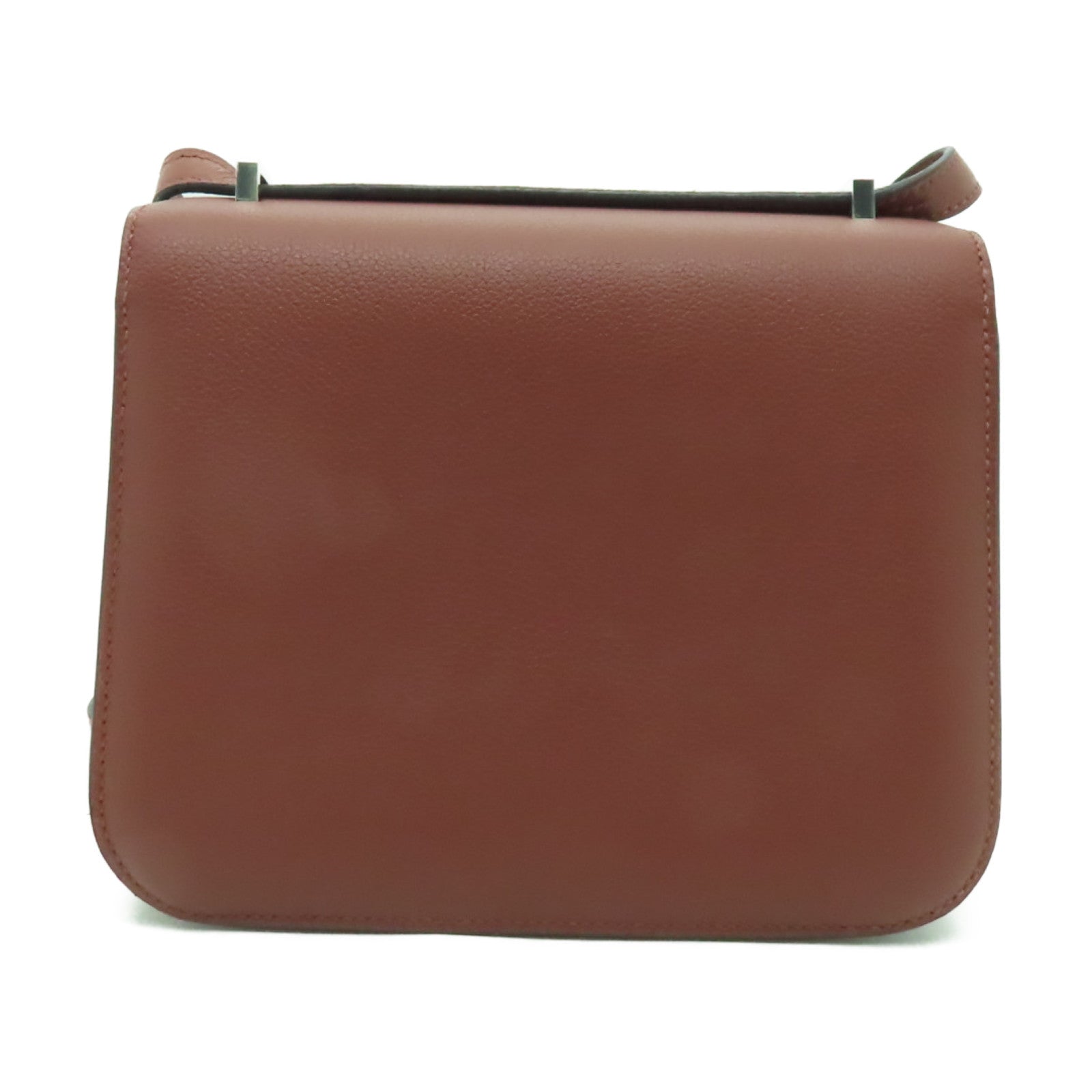 HERMES 【激減優惠】Clemence皮革Constance Mini銀扣肩背袋Rough Sellier酒紅色 – Brand Off ...