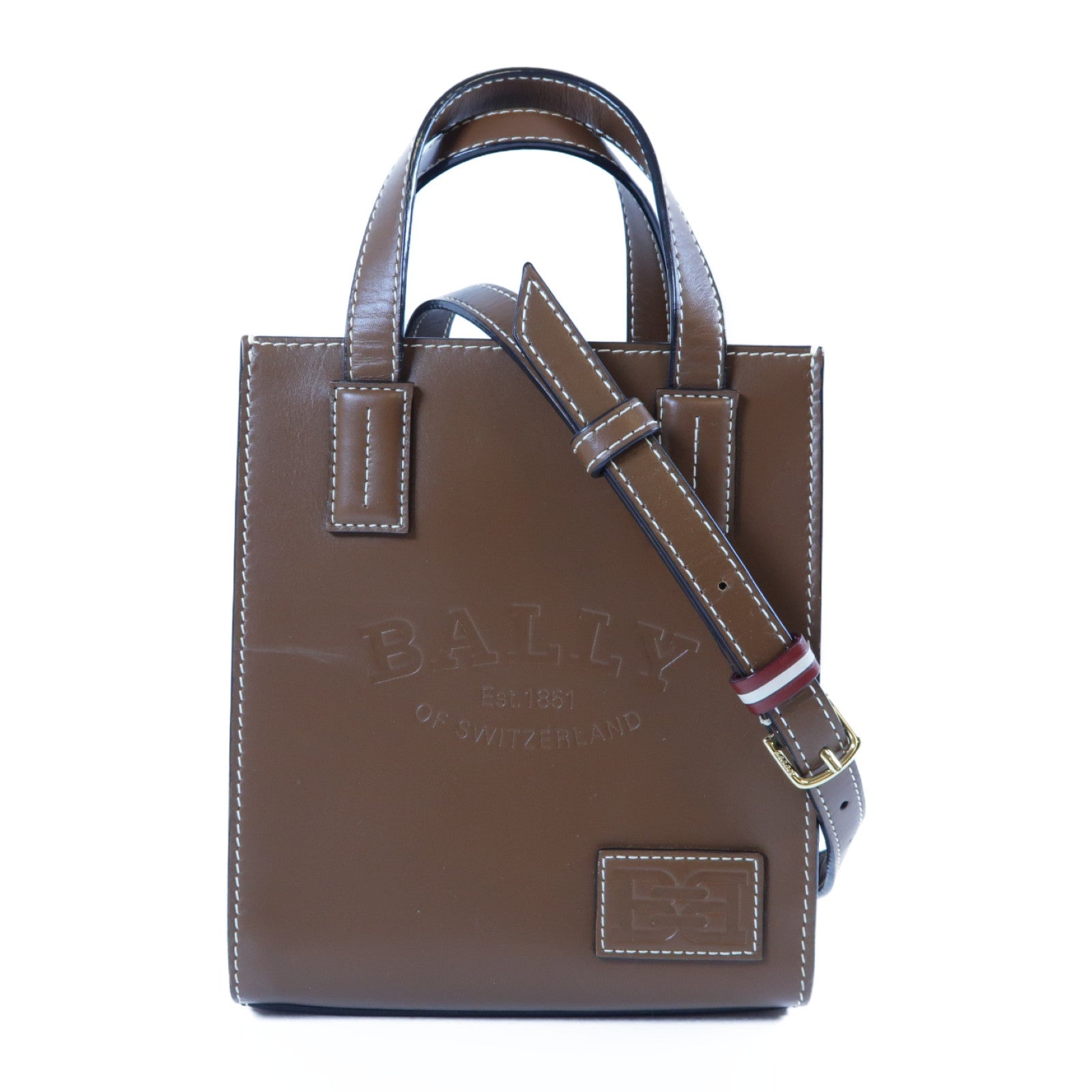 BALLY 牛皮皮革Mini Tote Bag金扣手挽肩背兩用袋啡色 – Brand Off Hong Kong Online Store