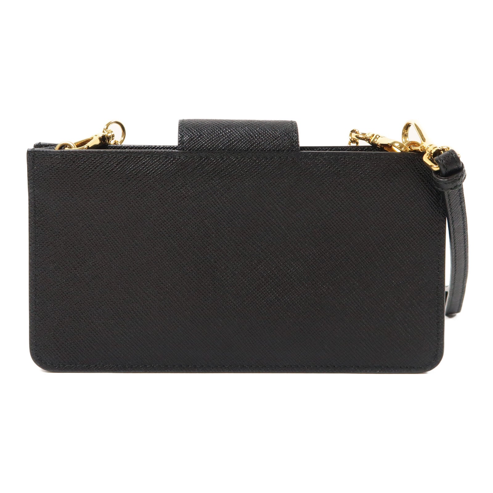 PRADA Saffino皮革2 Way Shoulder Bag金扣手挽肩背兩用袋黑色 – Brand Off Hong Kong Online Store