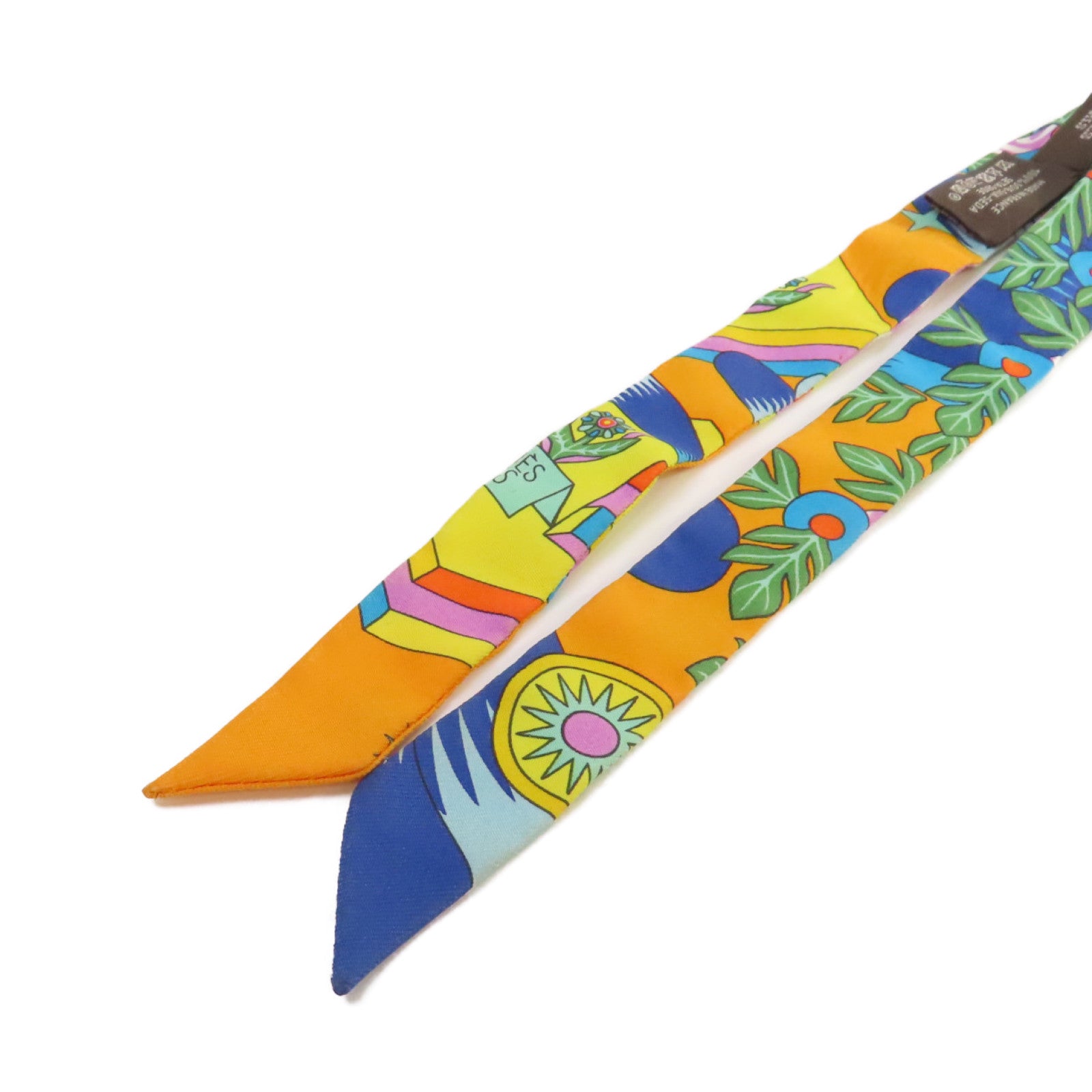 HERMES 絲質Twilly Doll Scarf絲巾橙色/藍色/彩色 – Brand Off Hong Kong Online Store