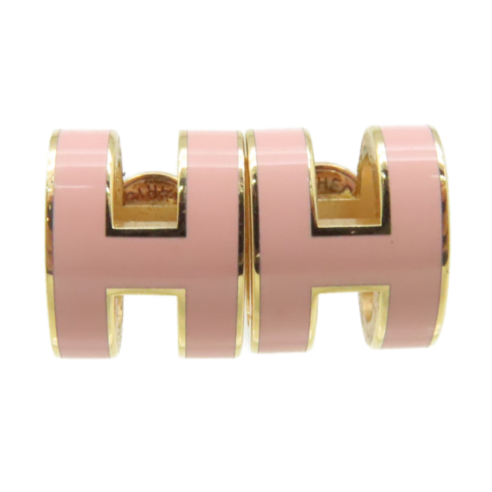 HERMES 金屬/瓷漆Pop H Earrings耳環金色/粉紅色 – Brand Off Hong Kong Online Store