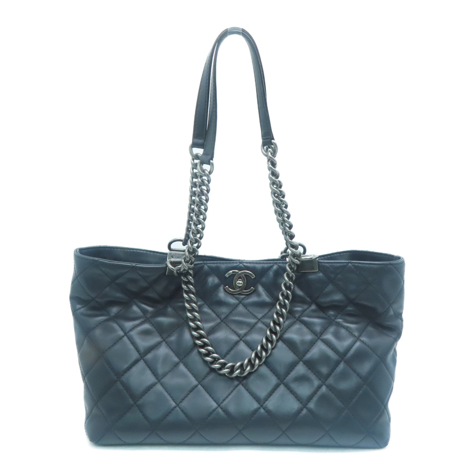 CHANEL [Sharp Discount] Lingge Cowhide Leather 2 Way Shoulder Silver B ...