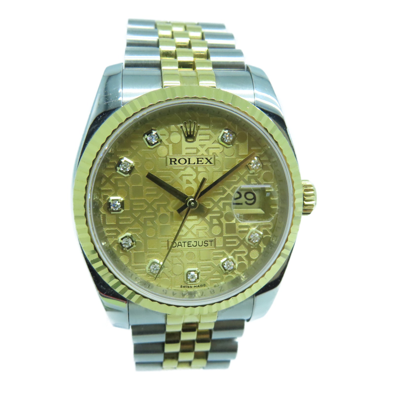 ROLEX Datejust18K黃金/不鏽鋼鑽石手錶自動機芯金色 – Brand Off Hong Kong Online Store