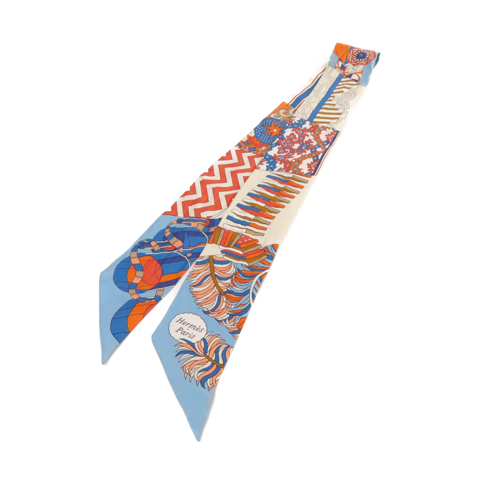HERMES 絲質Twilly Scarf絲巾藍色/橙色/彩色 – Brand Off Hong Kong Online Store
