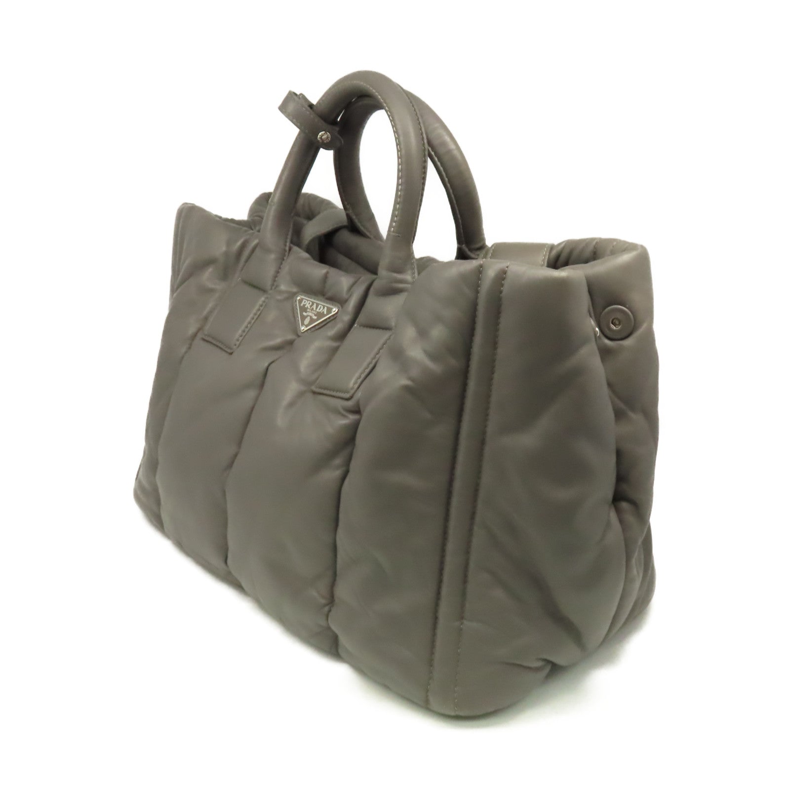 PRADA 羊皮皮革Nappa Bomber 2Way Shoulder Bag手挽肩背兩用袋灰色 – Brand Off Hong Kong Online Store