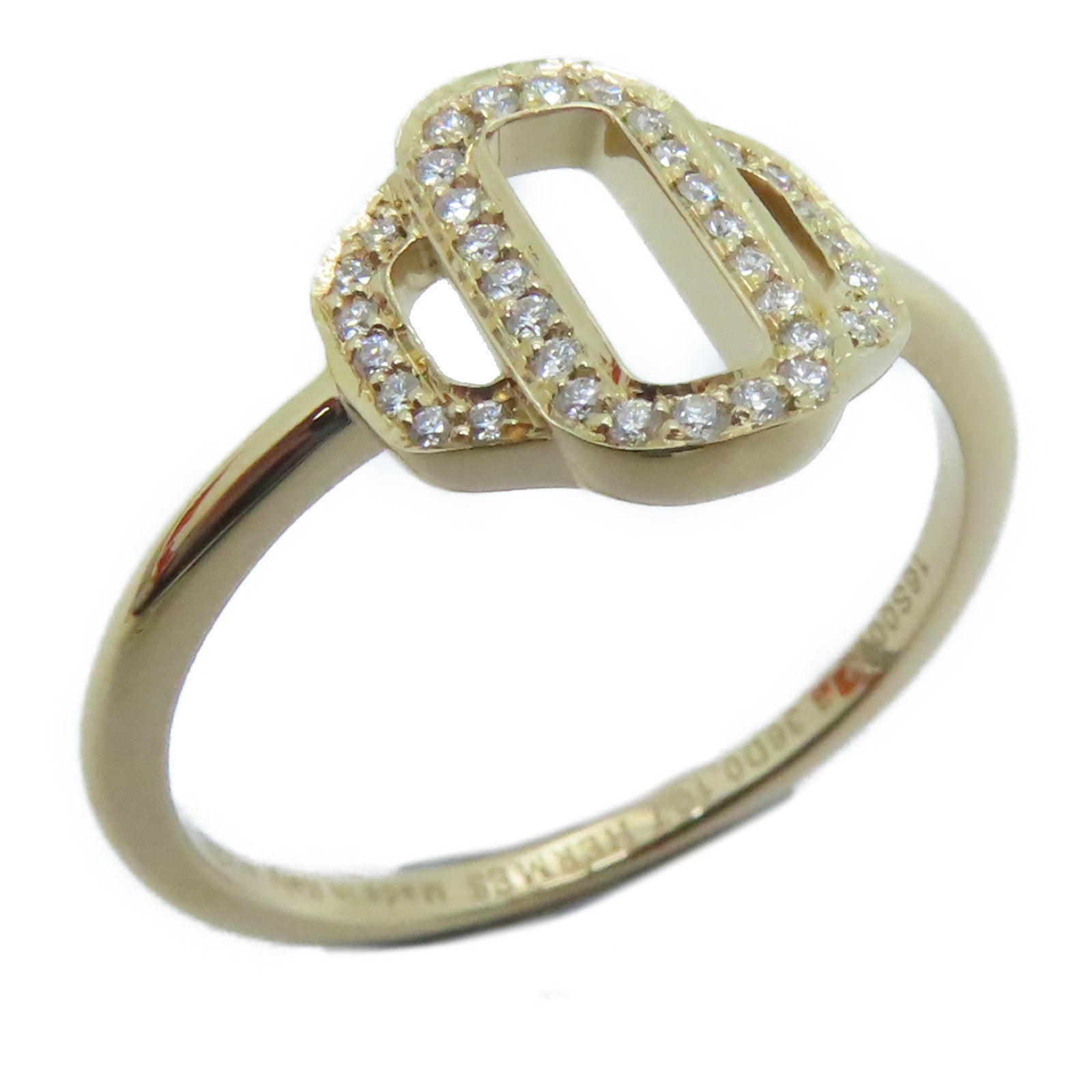 HERMES 【激减优惠】18K玫瑰金Attelage Ring 0.1ct钻石戒指Hermes#54/US#6.75 – Brand Off ...