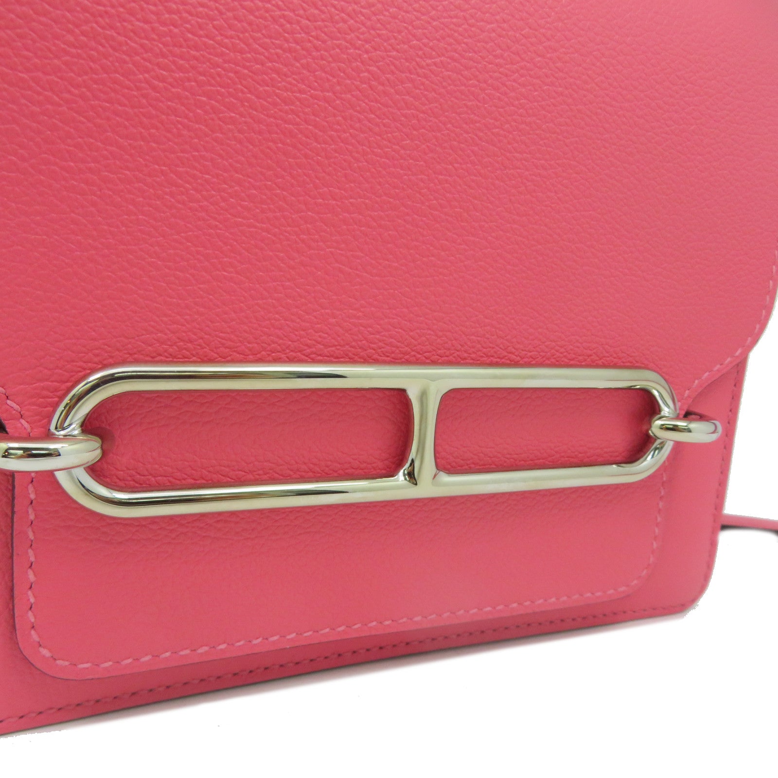 HERMES Evercolor Leather Mini Roulis Silver Buckle Chain Shoulder Bag ...