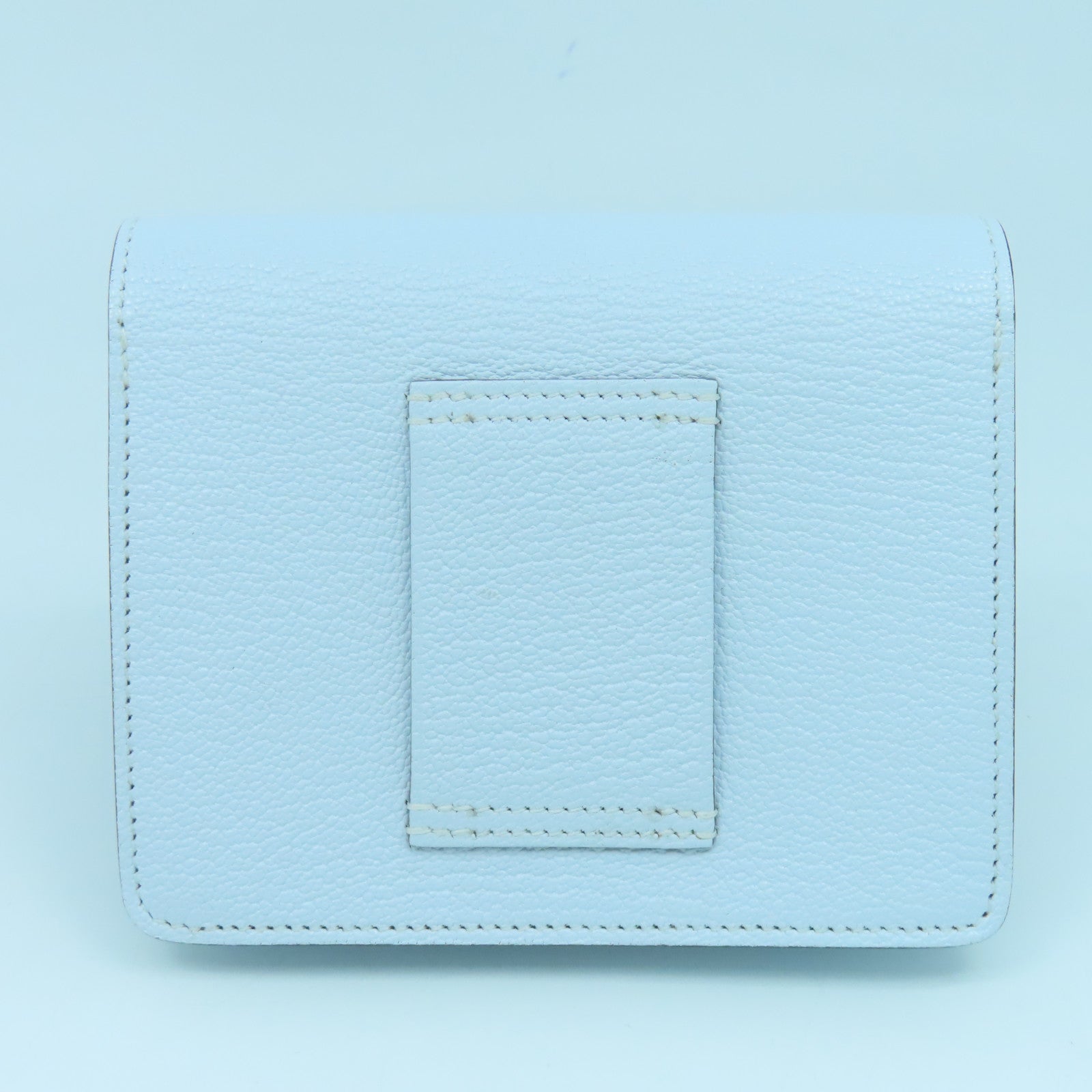 HERMES Chevre Leather Roulis Silm Gold Buckle Wallet Smoky Blue – Brand ...