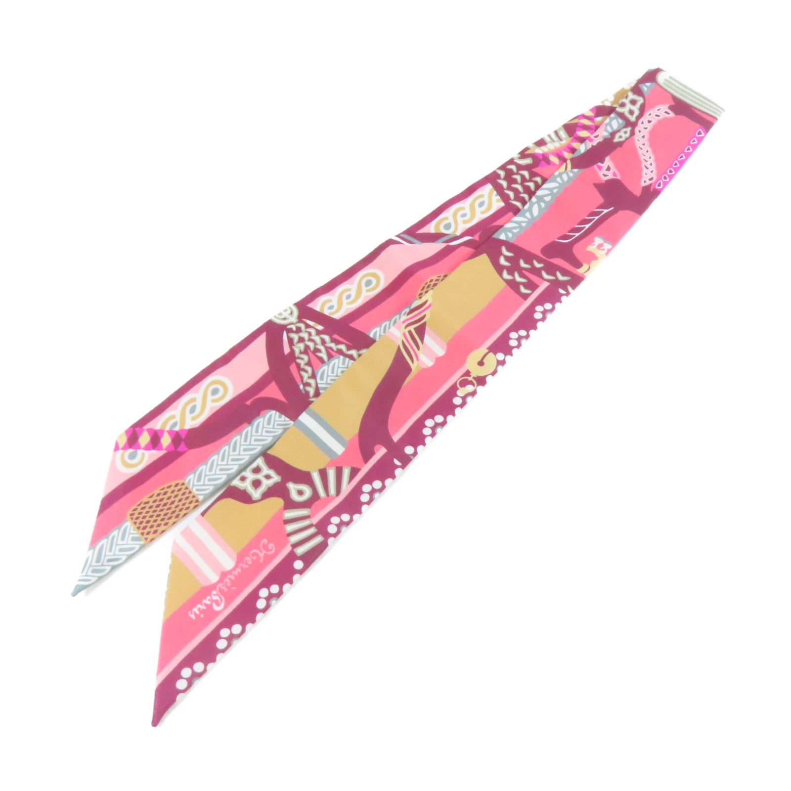HERMES 絲質Twilly絲巾粉紅色/紅色/啡色 – Brand Off Hong Kong Online Store