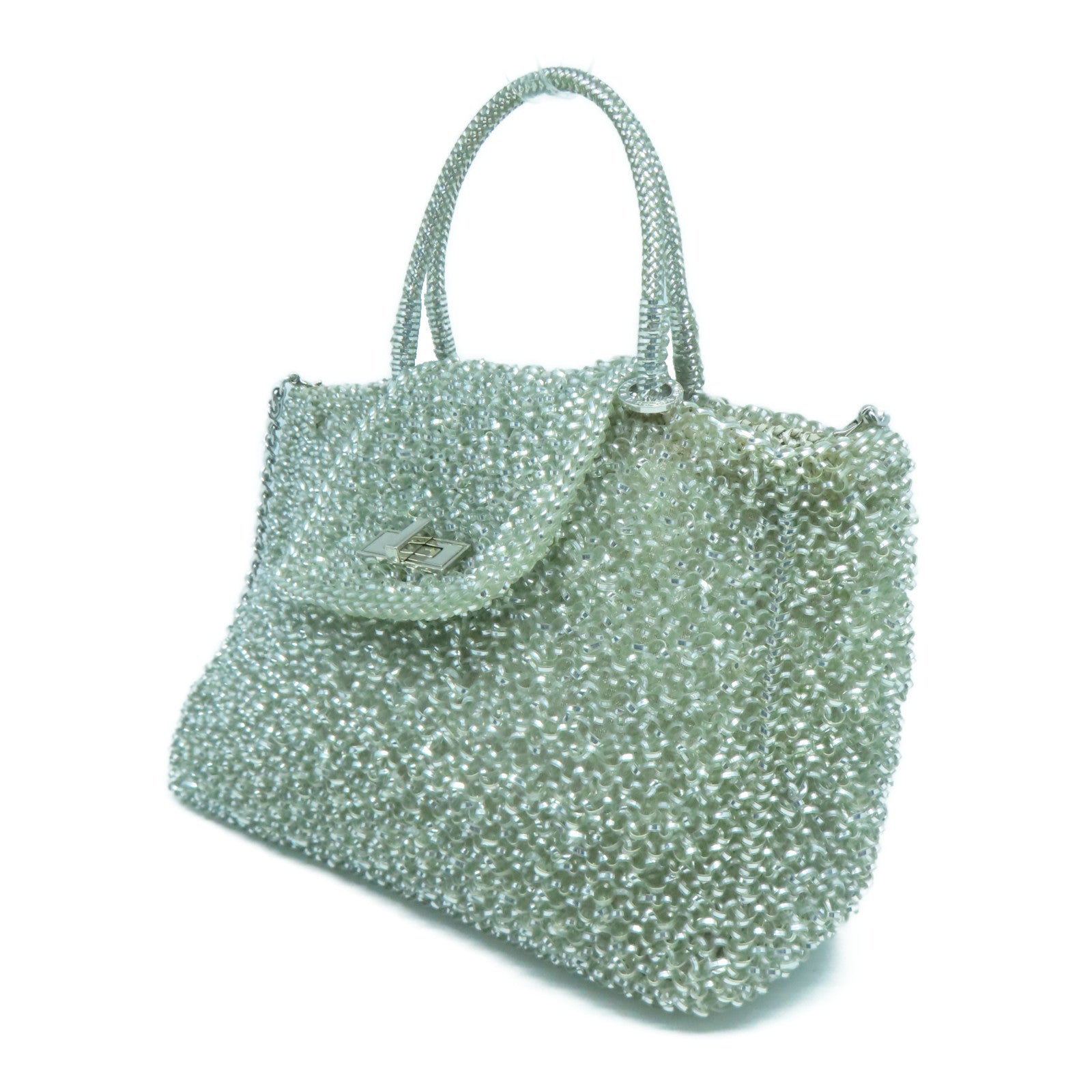 ANTEPRIMA PVC 2 Way Shoulder Bag銀扣手挽肩背兩用袋銀色 – Brand Off Hong Kong Online Store