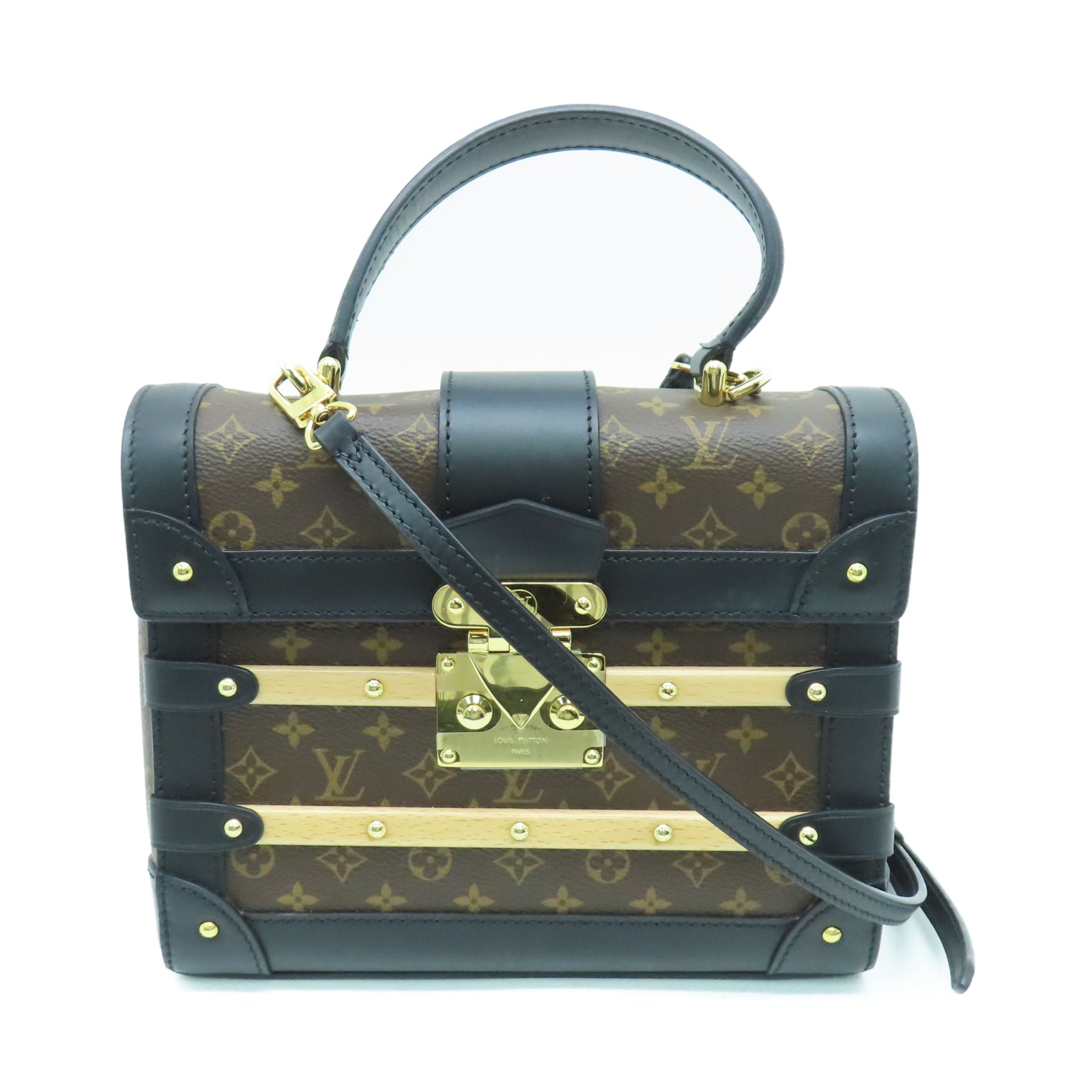 LOUIS VUITTON Monogram Trianon PM金扣手挽肩背兩用袋棕色/黑色 – Brand Off Hong Kong ...