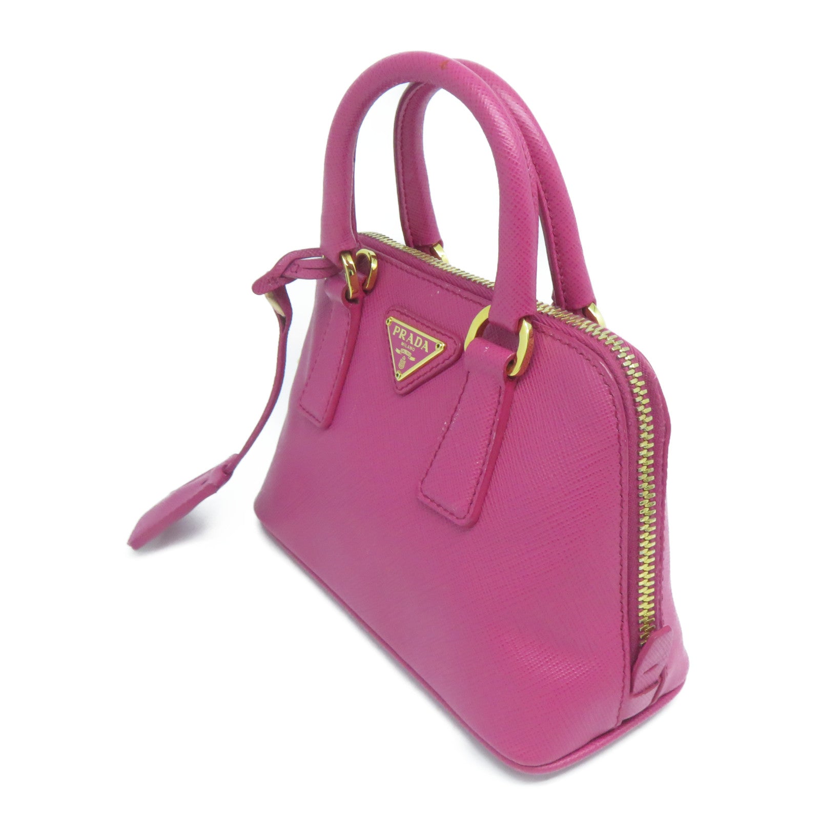 PRADA 牛皮皮革2 Way Shoulder金扣手挽肩背兩用袋粉紅色 – Brand Off Hong Kong Online Store