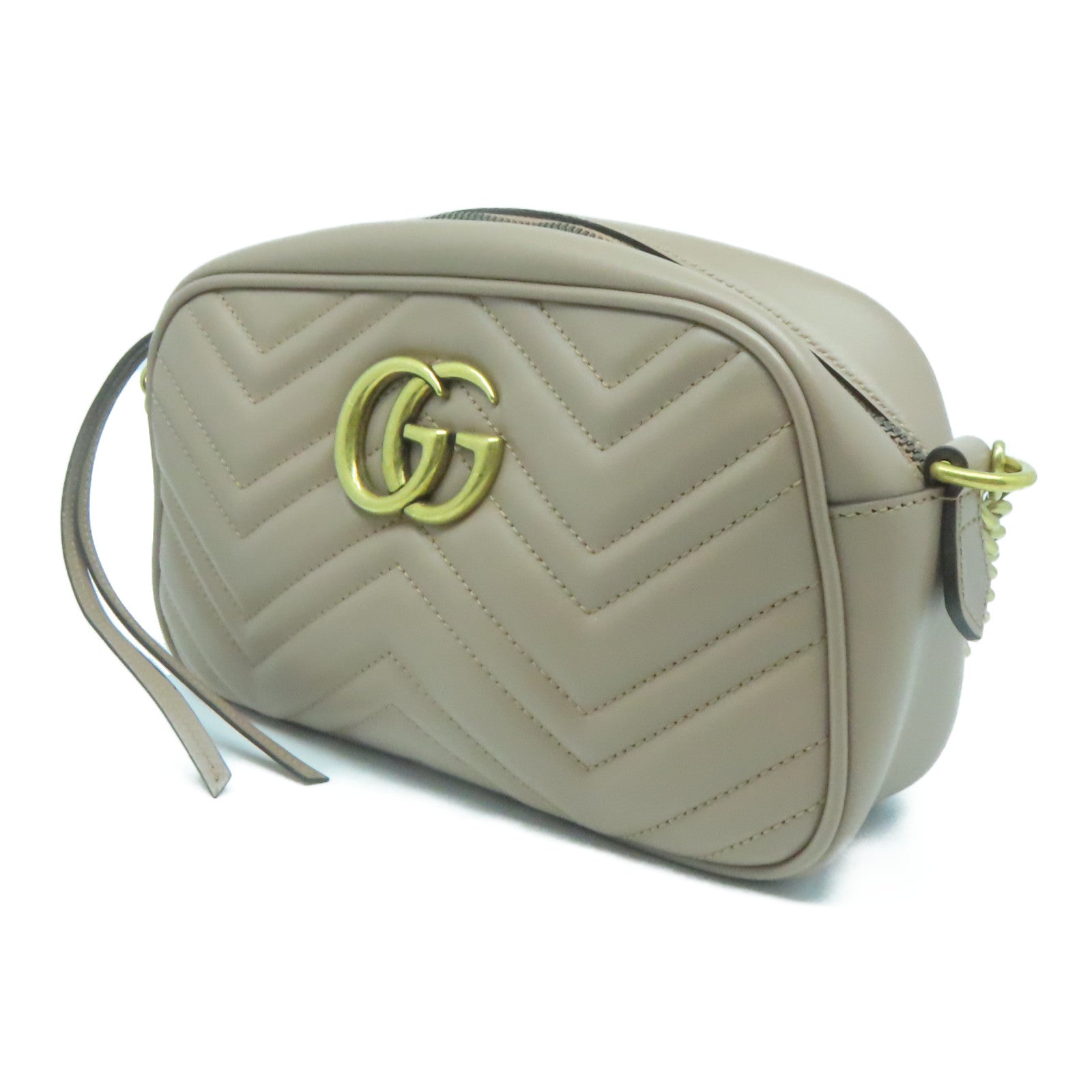 GUCCI 牛皮皮革GG Marmont金扣鏈帶肩背袋啡色 – Brand Off Hong Kong Online Store