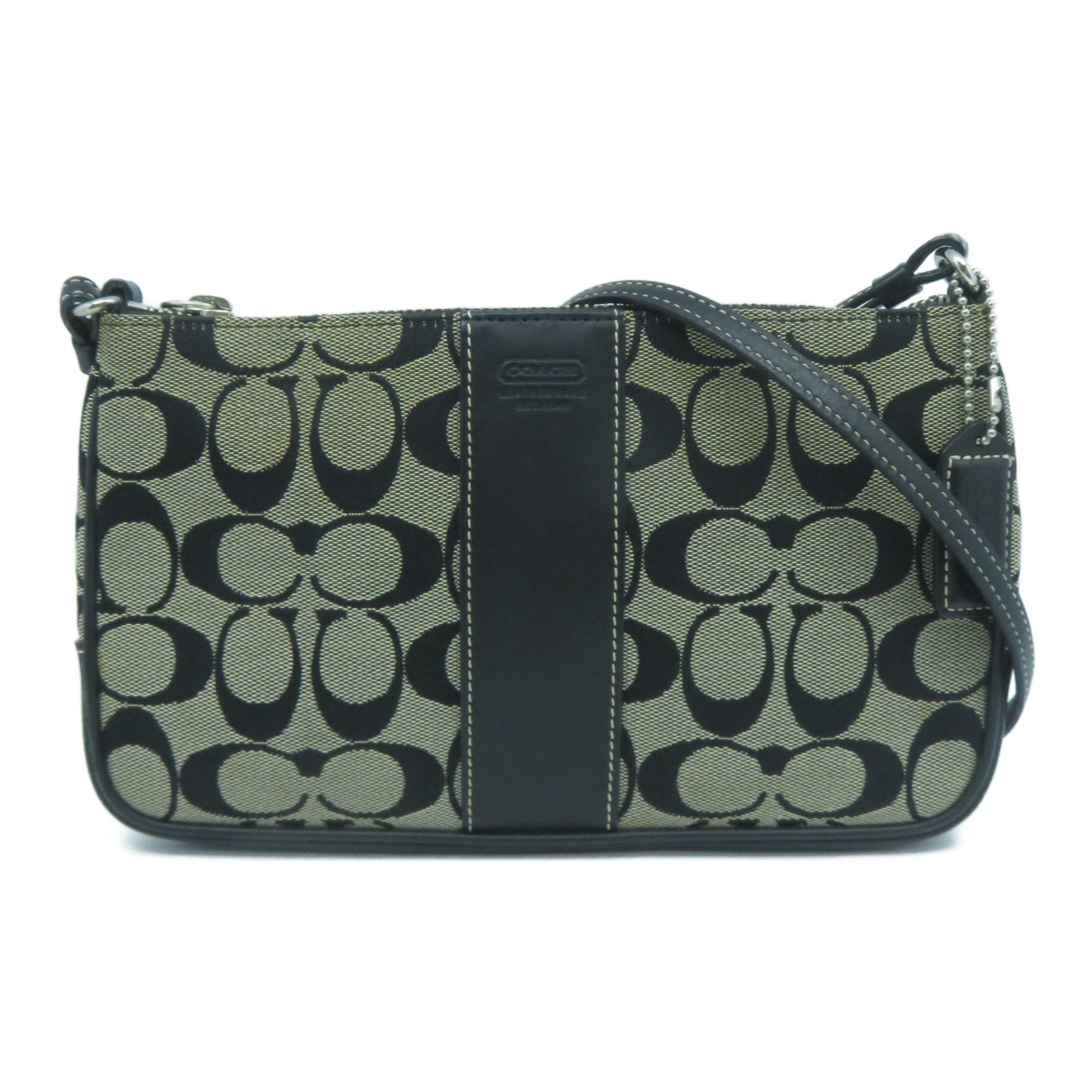 COACH 帆布Shoulder Bag銀扣肩背袋黑色/啡色 – Brand Off Hong Kong Online Store