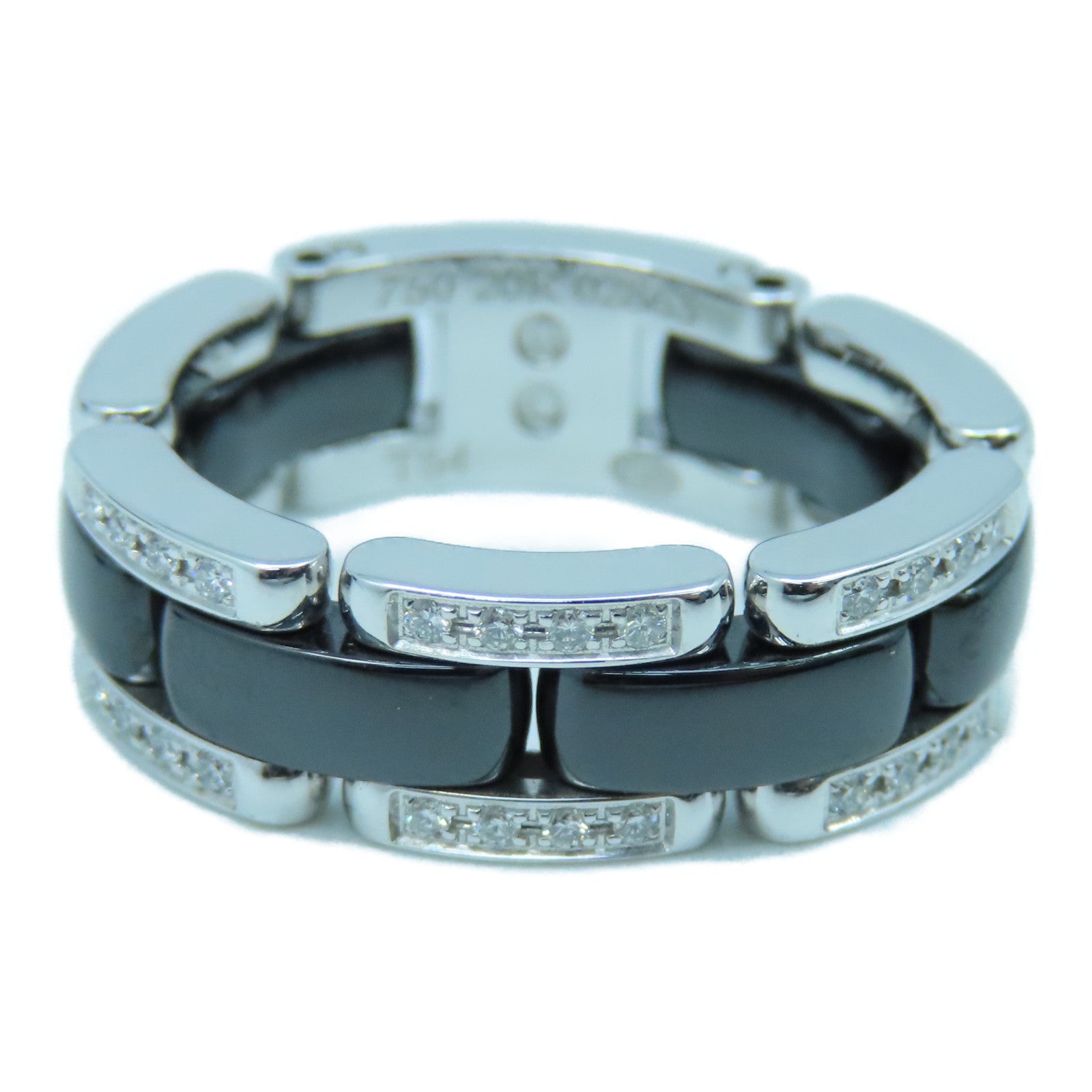 CHANEL 18K white gold / ceramic Ultra Ring ring black US#7 – Brand Off ...