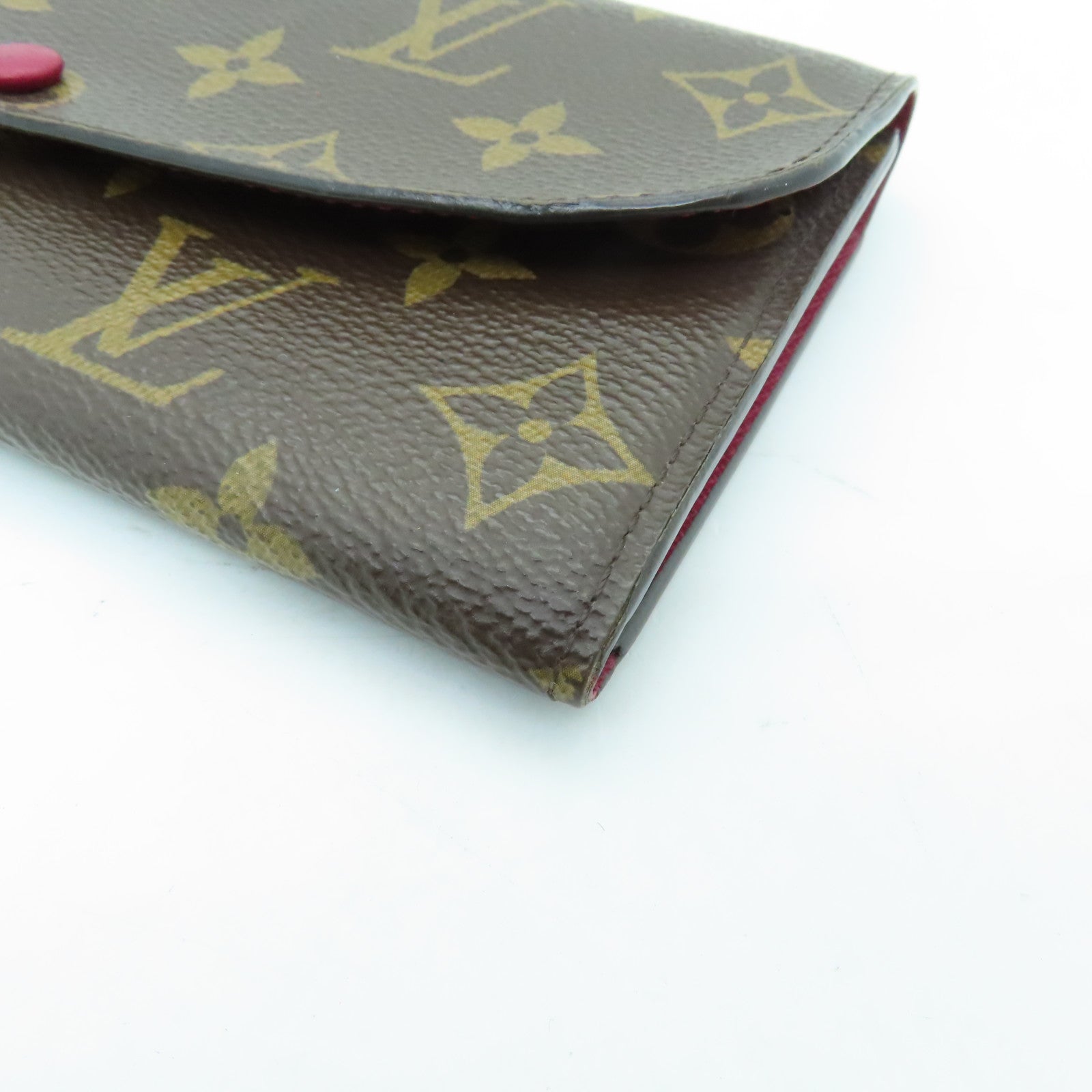 LOUIS VUITTON Monogram Wallet Gold Buckle Long Wallet Brown/Wine Red ...