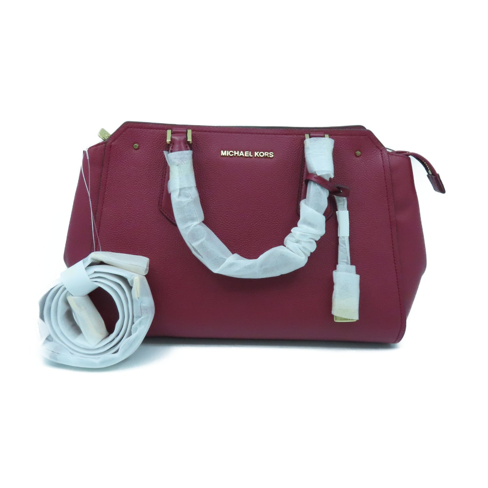 Michael Kors 牛皮皮革2 Way Shoulder金扣手挽肩背兩用袋紅色 – Brand Off Hong Kong Online ...