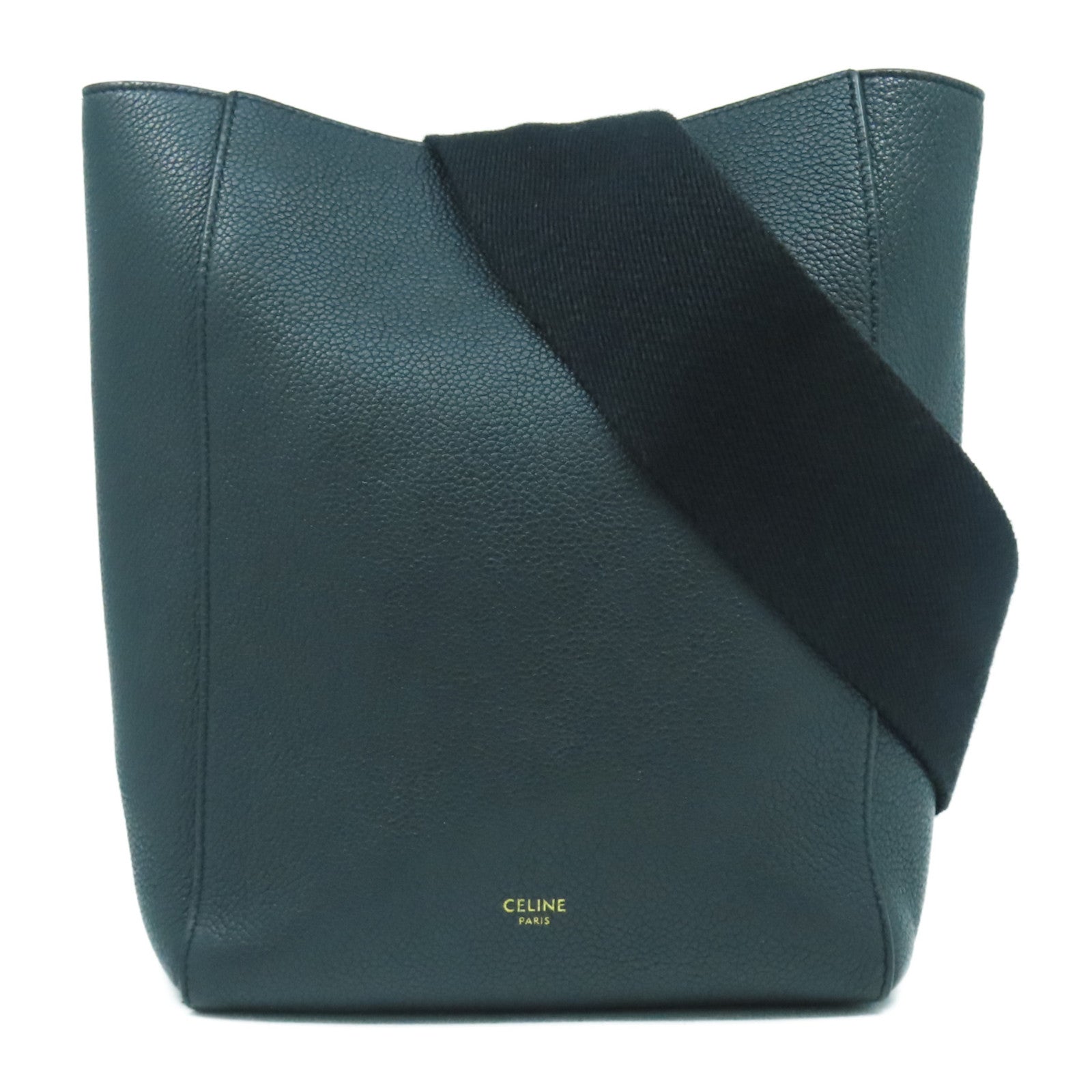 CELINE 牛皮皮革Small Sangle Bucket金扣肩背袋黑色 – Brand Off Hong Kong Online Store