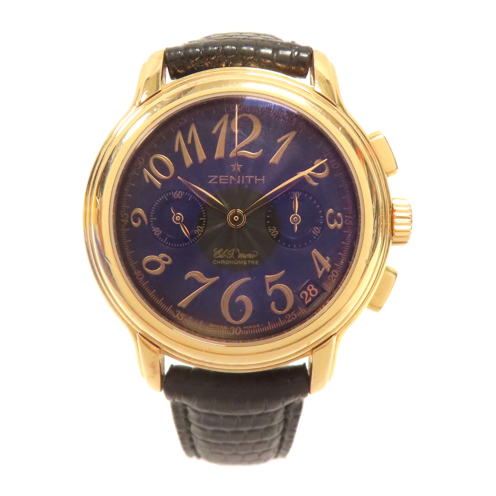 ZENITH 18K黃金Chrono Master手錶自動機芯黑色 – Brand Off Hong Kong Online Store