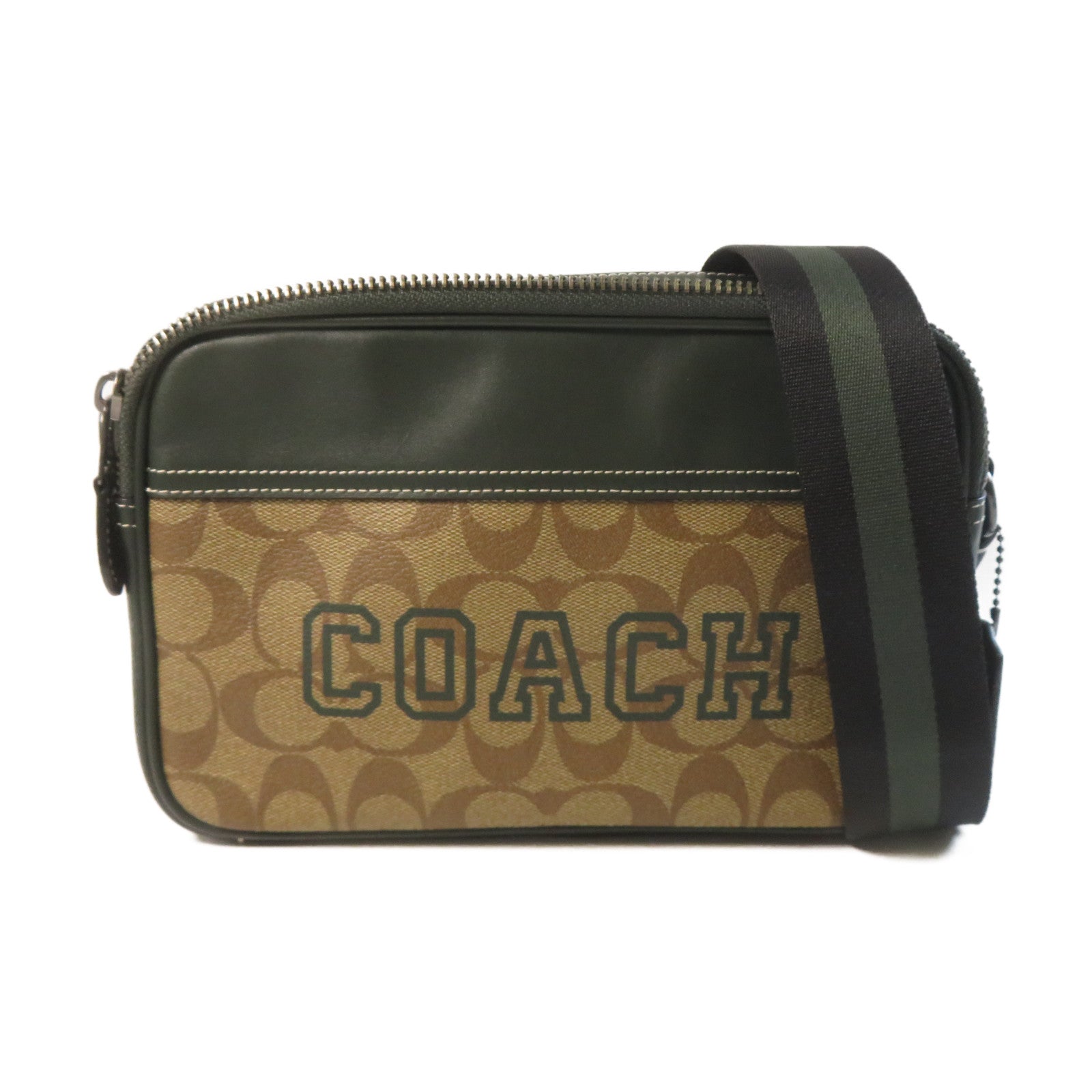 COACH PVC塗層帆布Shoulder Bag肩背袋啡色/綠色 – Brand Off Hong Kong Online Store