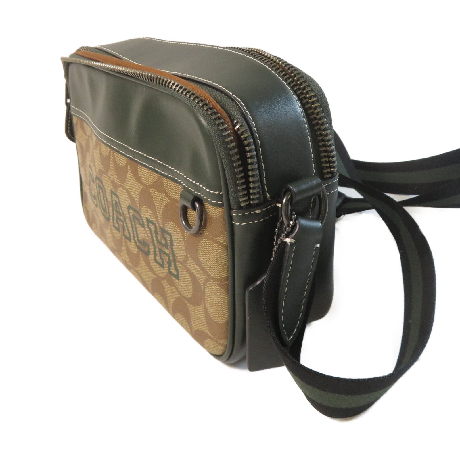 COACH PVC塗層帆布Shoulder Bag肩背袋啡色/綠色 – Brand Off Hong Kong Online Store