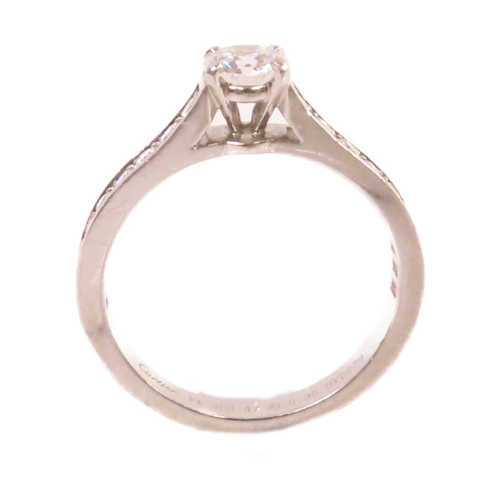 CARTIER PT950鉑金/0.35ct鑽石1985Solitaire Engagement Diamond Ring戒指#47/US# – Brand Off Hong Kong ...