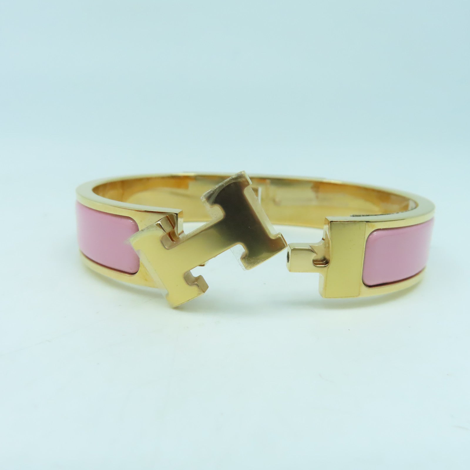 HERMES 金屬H Bangle金扣手鐲粉紅色/金色 – Brand Off Hong Kong Online Store