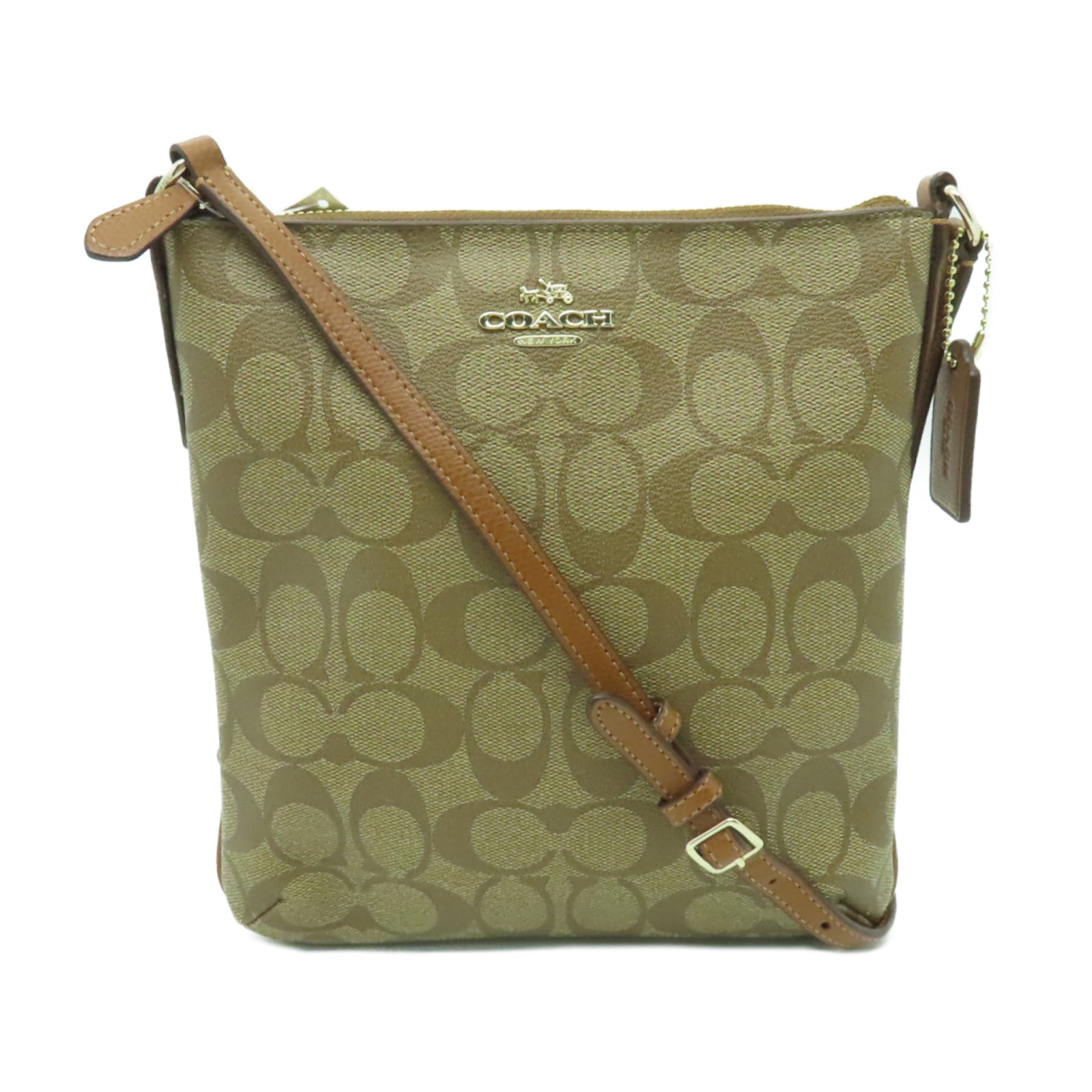 COACH 塗層帆布Shoulder Bag金扣肩背袋啡色 – Brand Off Hong Kong Online Store