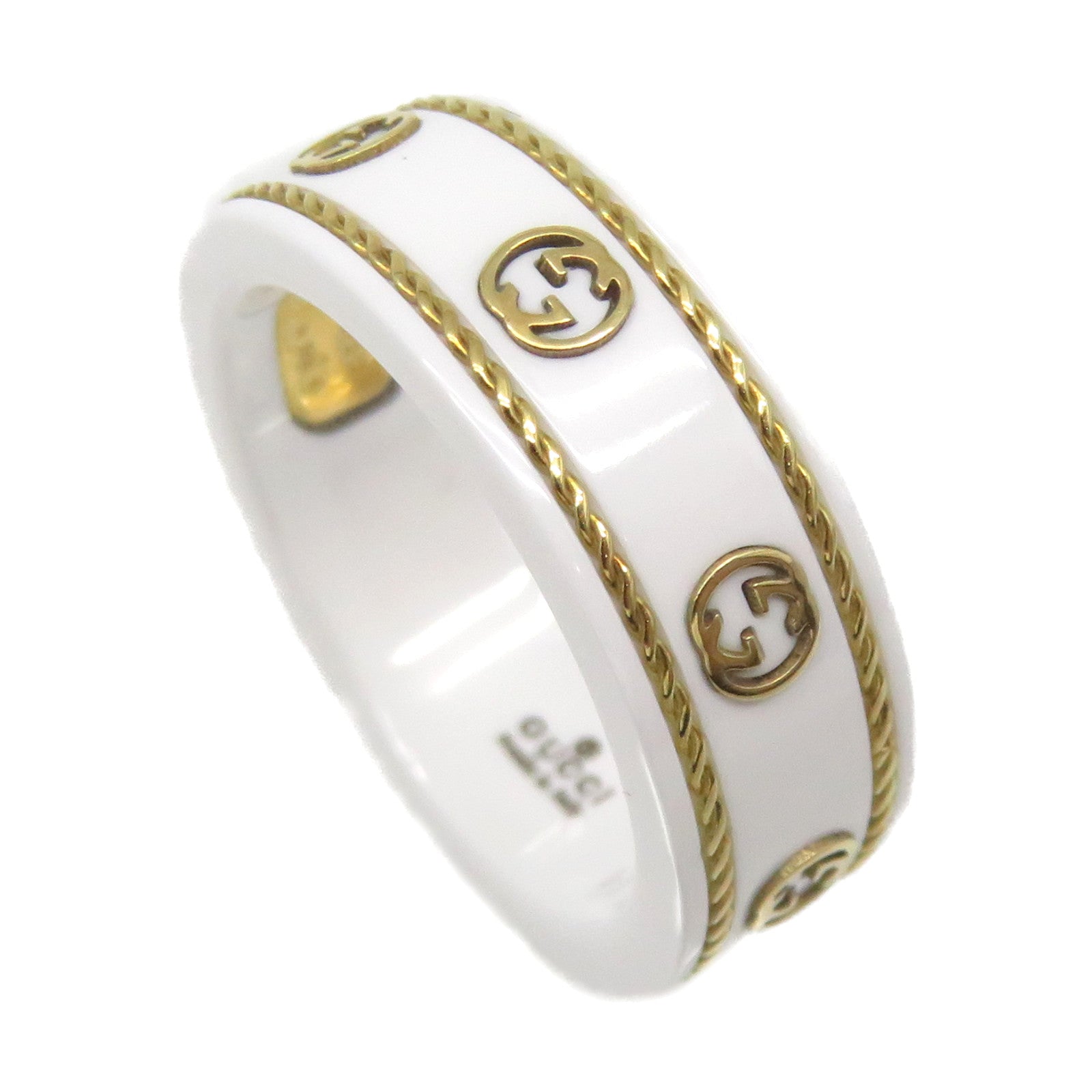 GUCCI [Sharp Discount] 18K Gold/Metal Interlocking G Ring #13 – Brand ...