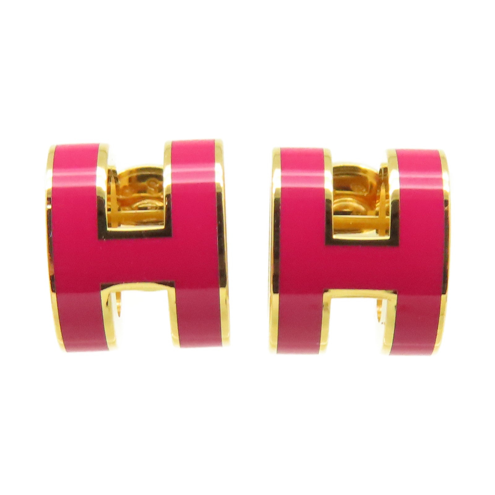 HERMES 金屬/琺瑯Mini Pop H Earrings耳環Rose Extreme玫瑰極限桃紅色 – Brand Off Hong Kong Online Store